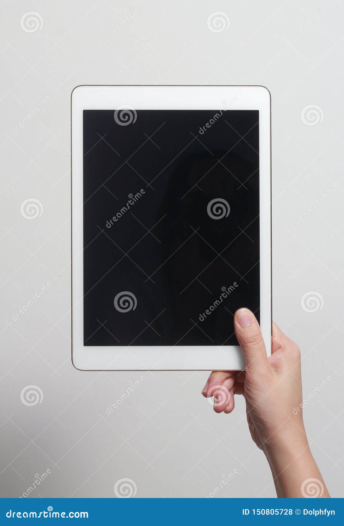 Hands showing tablet stock photo. Image of display, holding - 150805728
