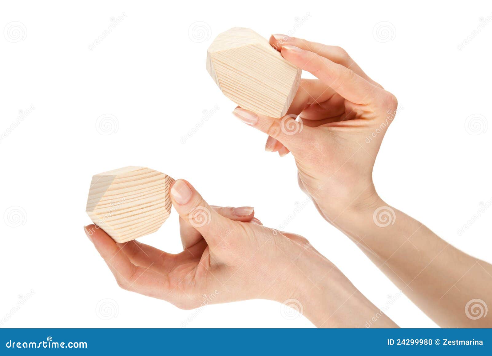 Hands Showing Two Wooden Blocks Stock Photo - Image of concept ...