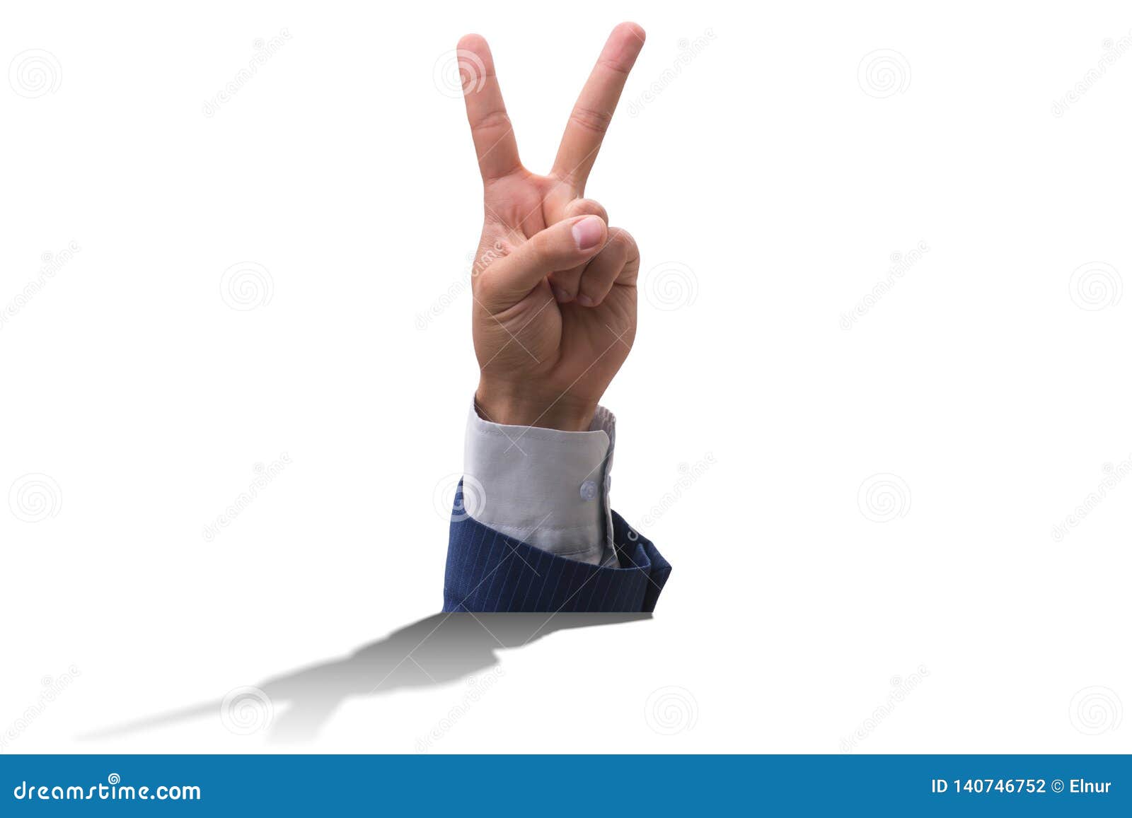 The Hands Showing Victory Sign in Business Concept Stock Photo - Image ...