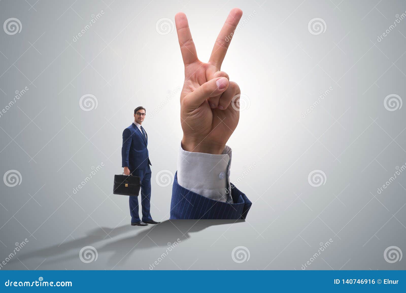 The Hands Showing Victory Sign in Business Concept Stock Photo - Image ...