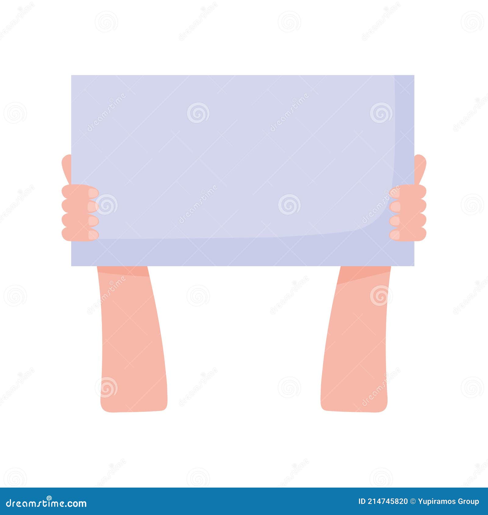 Hands with sign stock vector. Illustration of hand, blank - 214745820