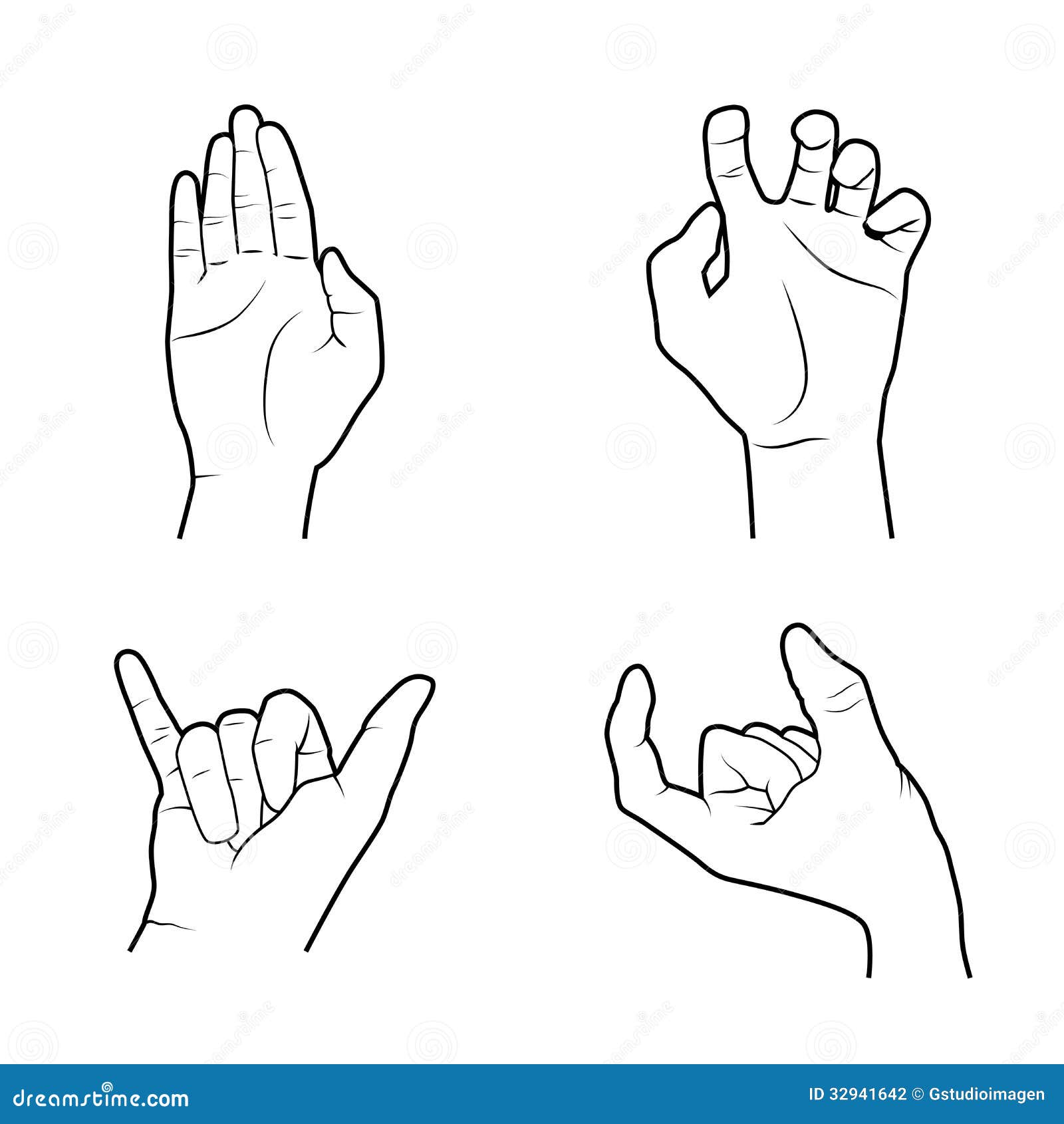 Hands Signals Vector Illustration | CartoonDealer.com #32941642