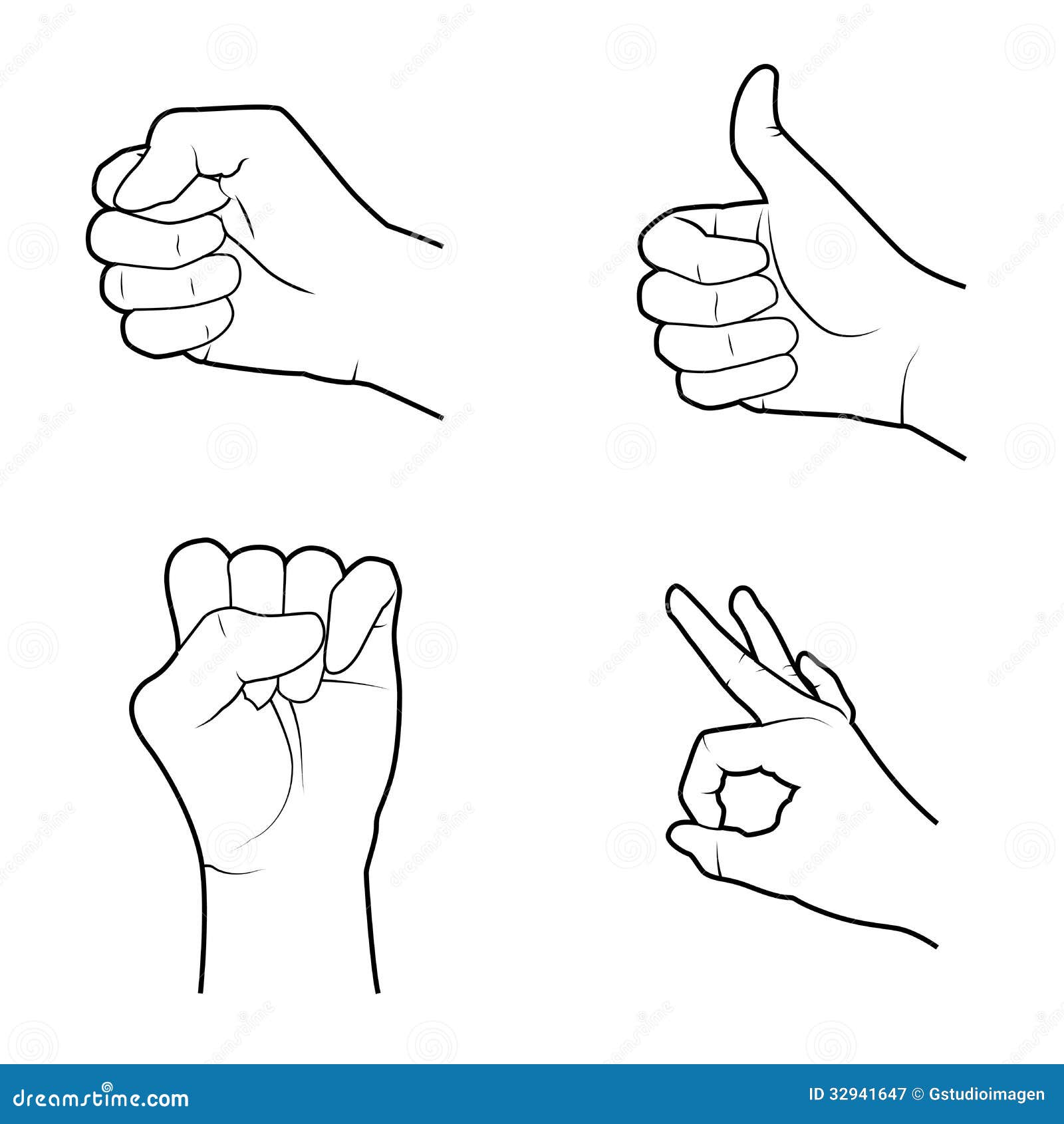 Hands Signals Cartoon Vector | CartoonDealer.com #32941647