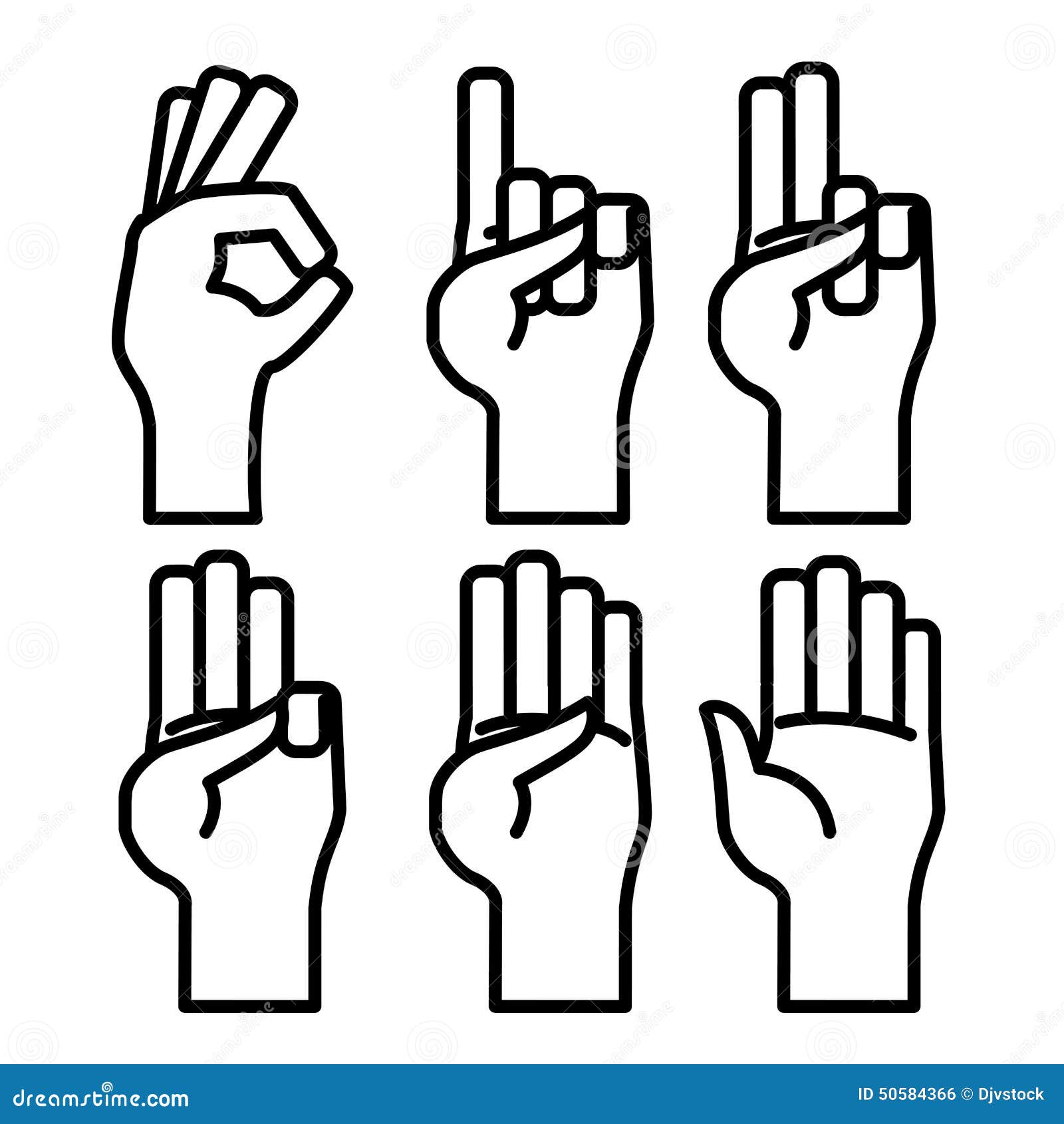 Hands signals stock illustration. Illustration of sign - 50584366