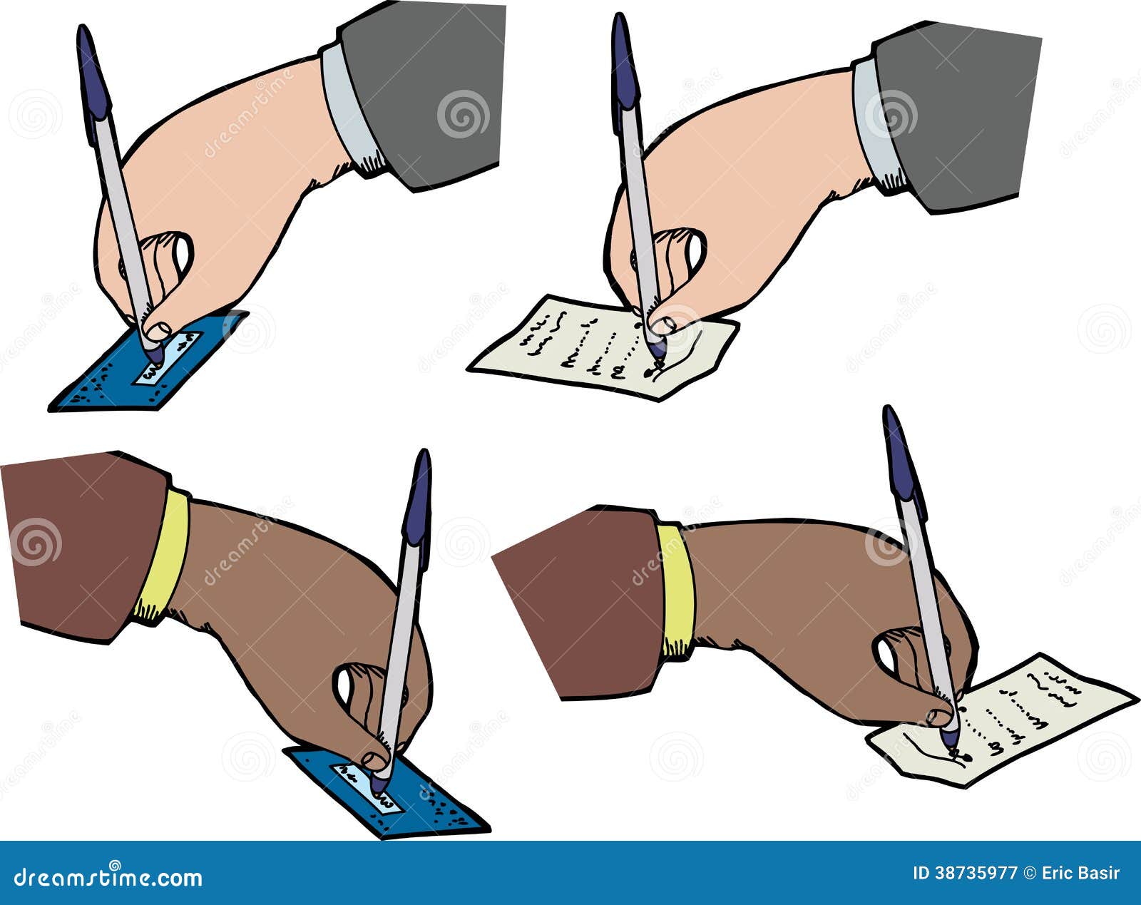 Hands Signing Receipts stock vector. Illustration of asian - 38735977
