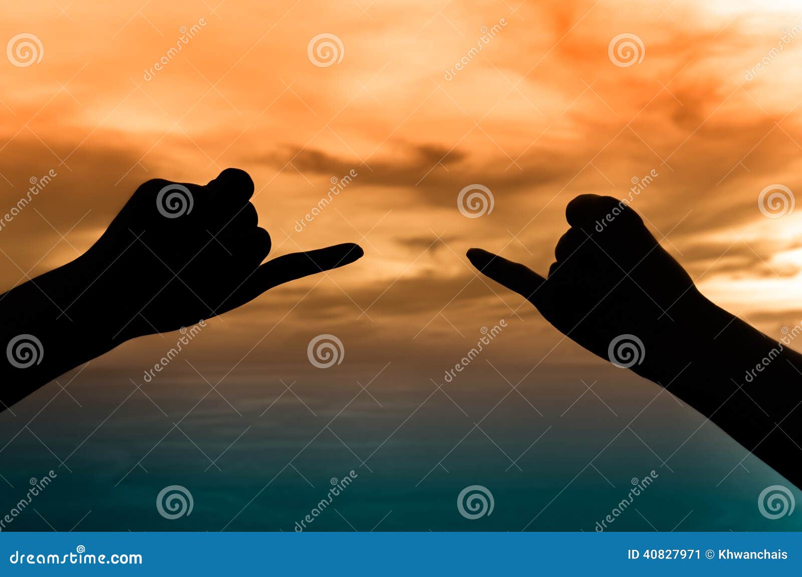 Hands Silhouette Under Sunset Stock Image - Image of orange, open: 40827971