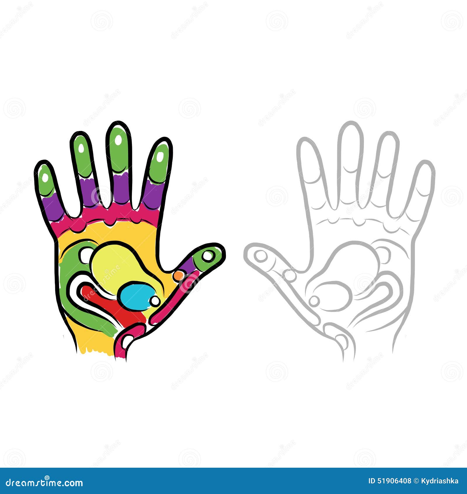 Hands Sketch for Your Design, Massage Reflexology Stock Vector ...