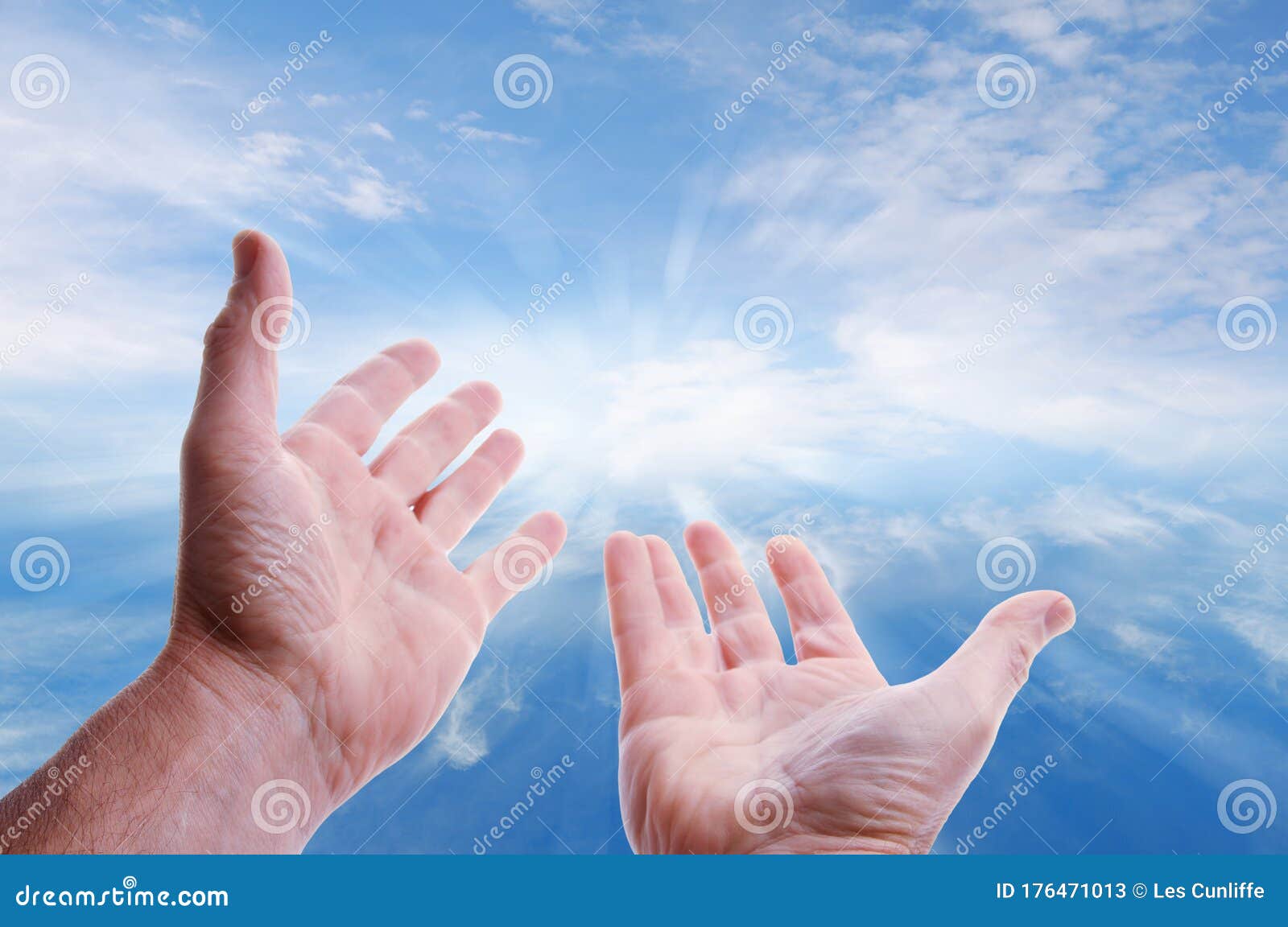 Hands in the sky stock image. Image of religion, heavenly - 176471013