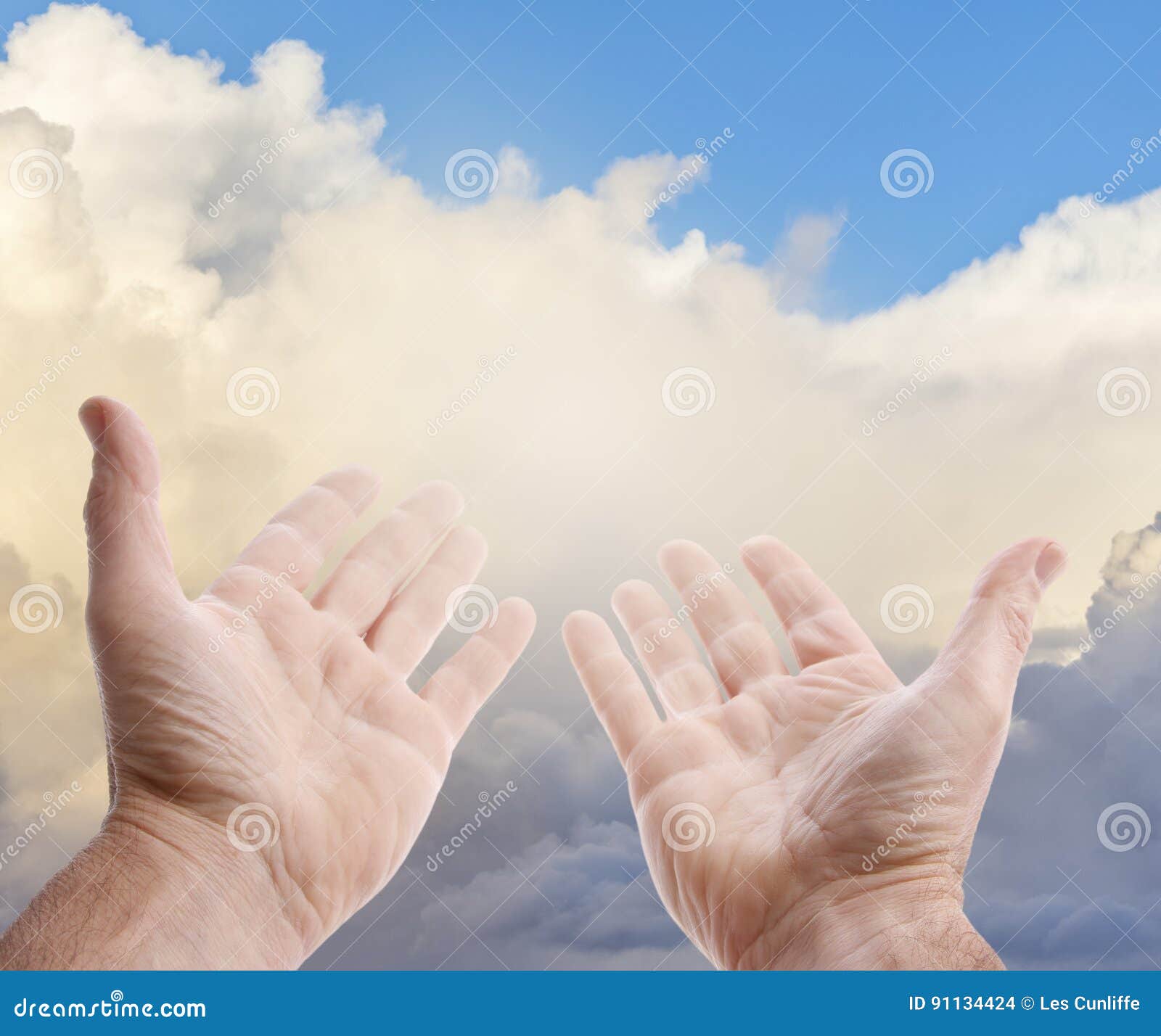 Hands in sky stock photo. Image of concept, belief, sunshine - 91134424