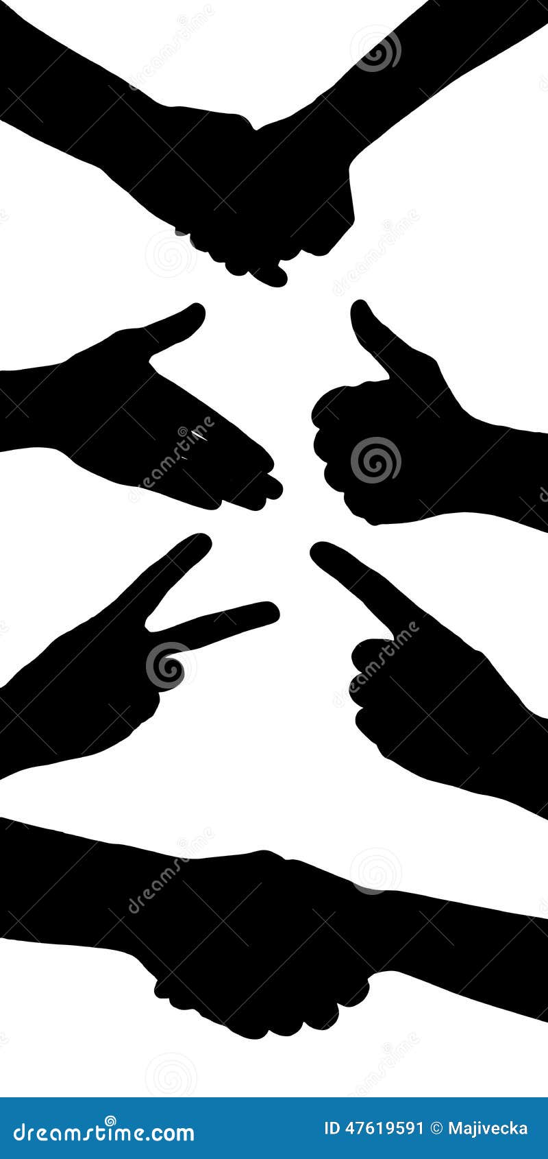 Hands slilhouettes stock vector. Illustration of isolated - 47619591