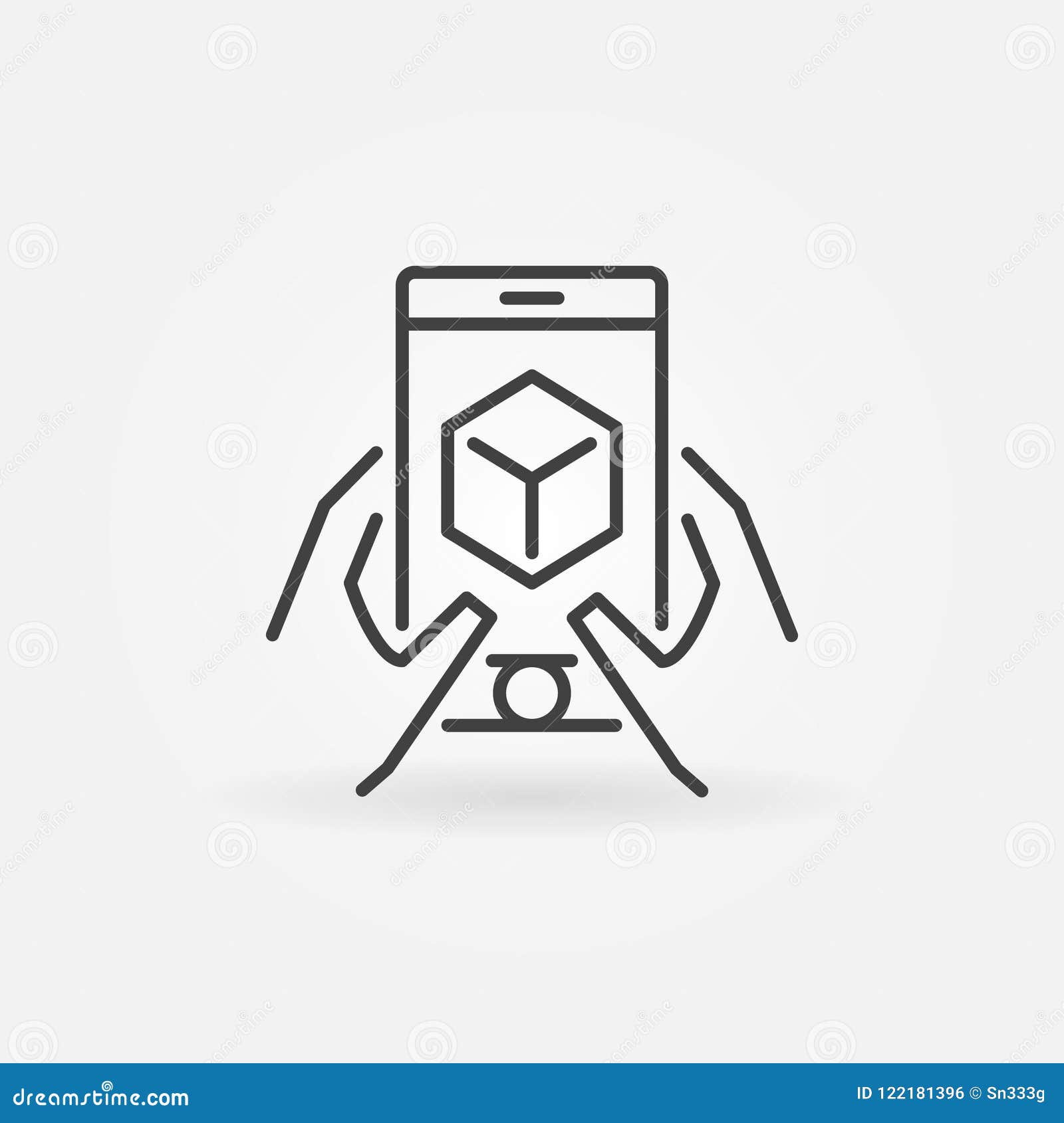 Hands with Smart-phone Line Icon. Augmented Reality Sign Stock Vector ... Hands with Smart-phone Line Icon. Augmented Reality Sign Stock Vector ...