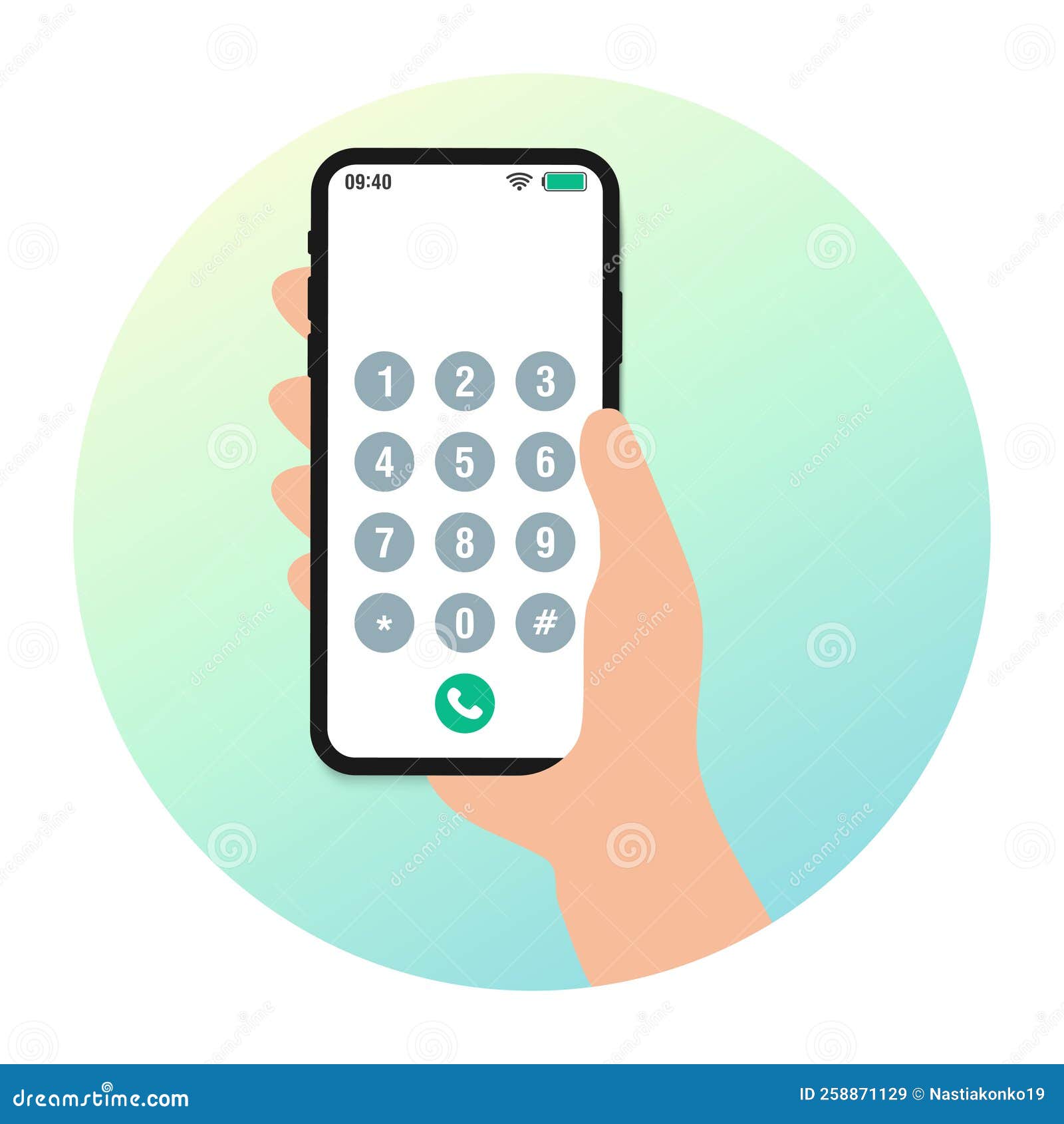 Hands with Smartphone Dialing. Mobile Touch Screen Phone with Numbers ...