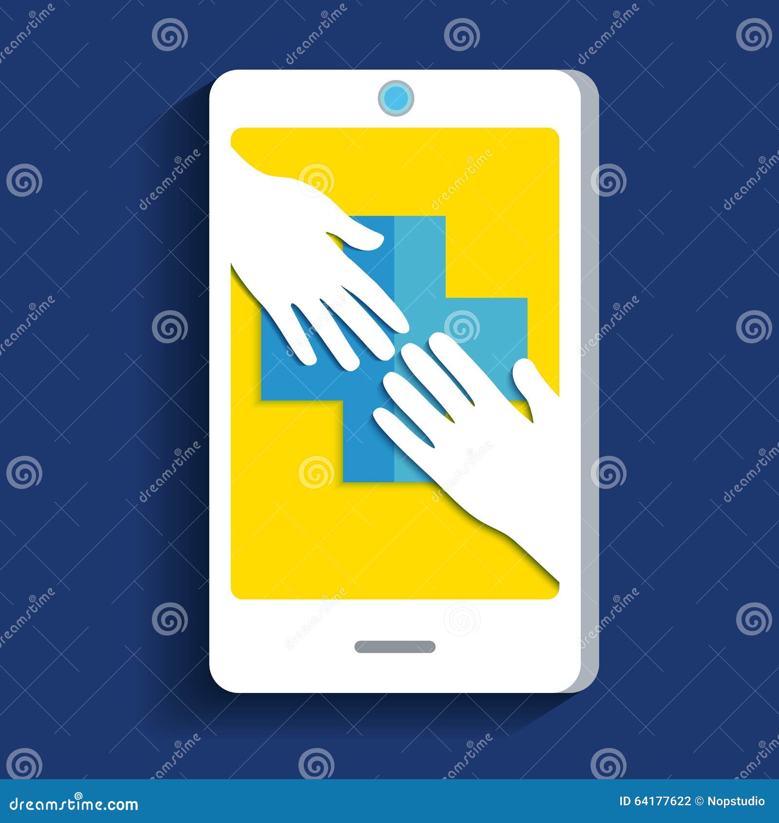Hands and smartphone stock vector. Illustration of hand - 64177622