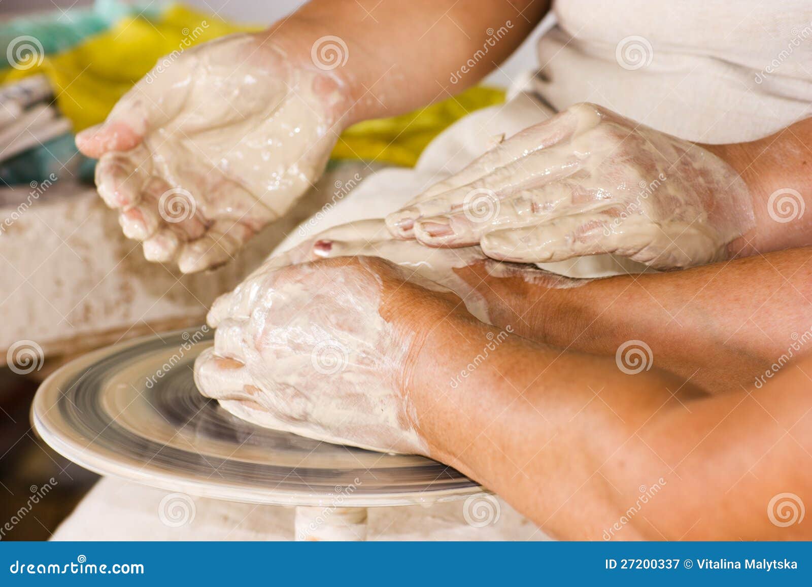 Hands smeared with clay stock image. Image of making - 27200337