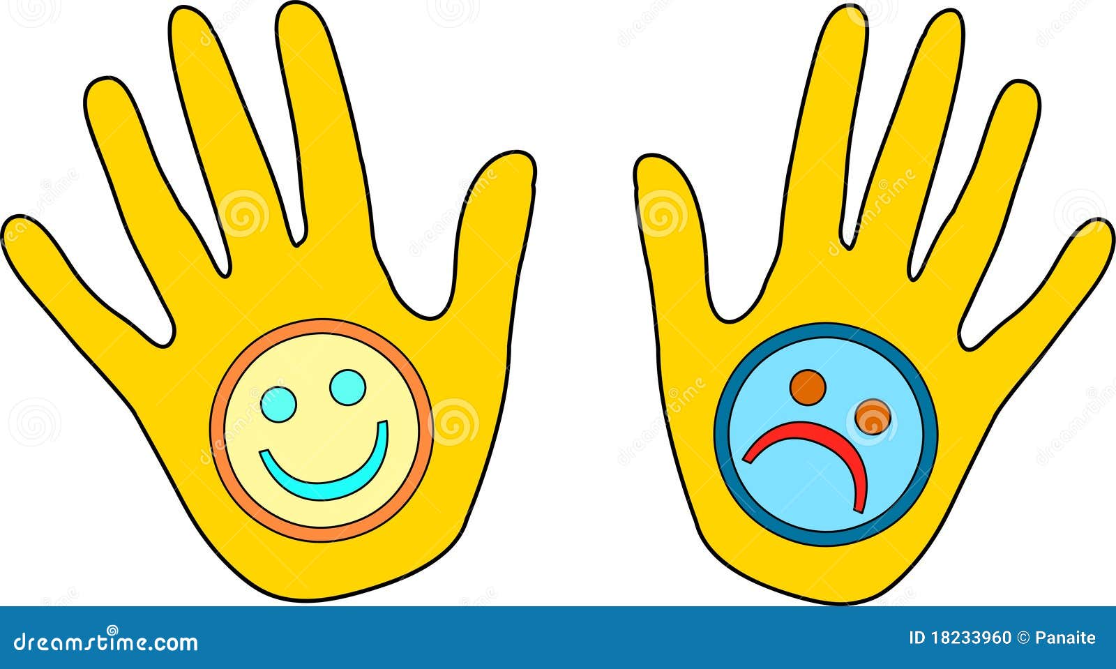 Hands with smiley stock vector. Illustration of icon - 18233960