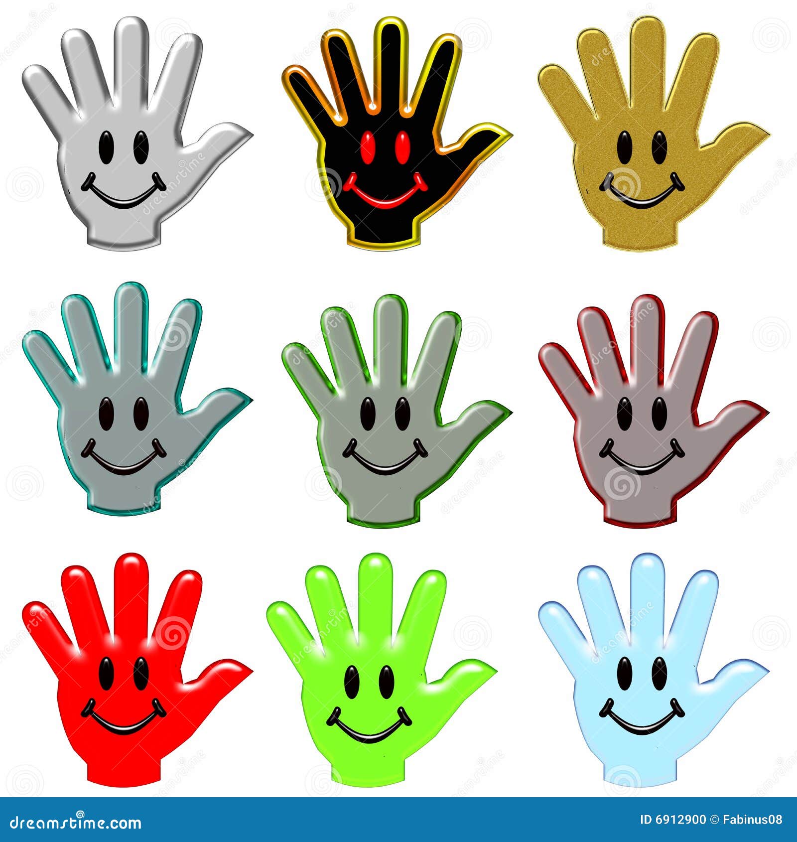Hands with smiling faces stock illustration. Illustration of icons ...