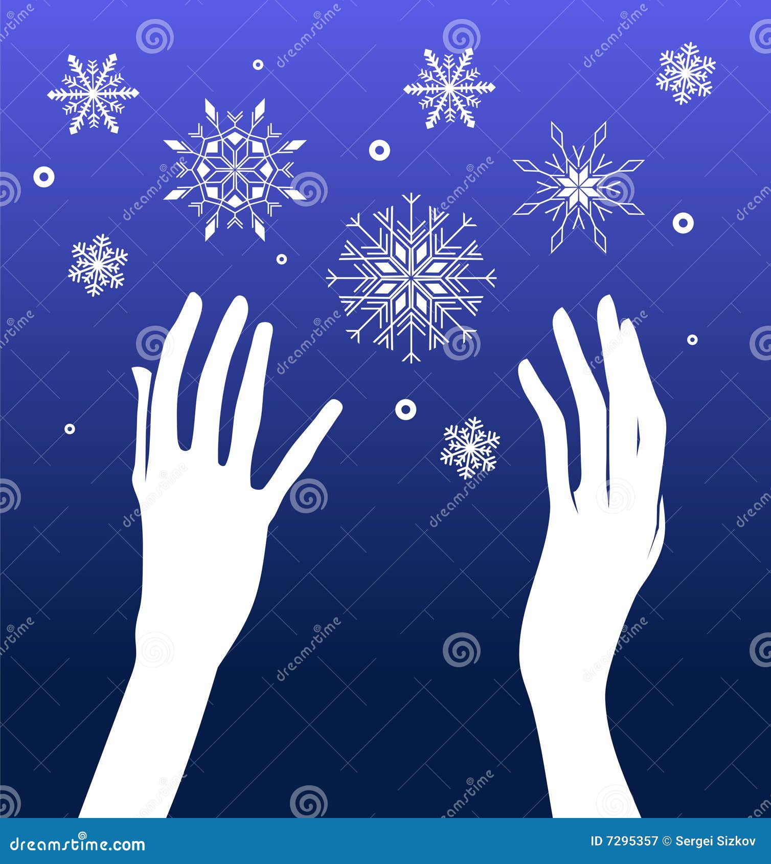 Hands and snow stock vector. Illustration of pattern, beauty - 7295357