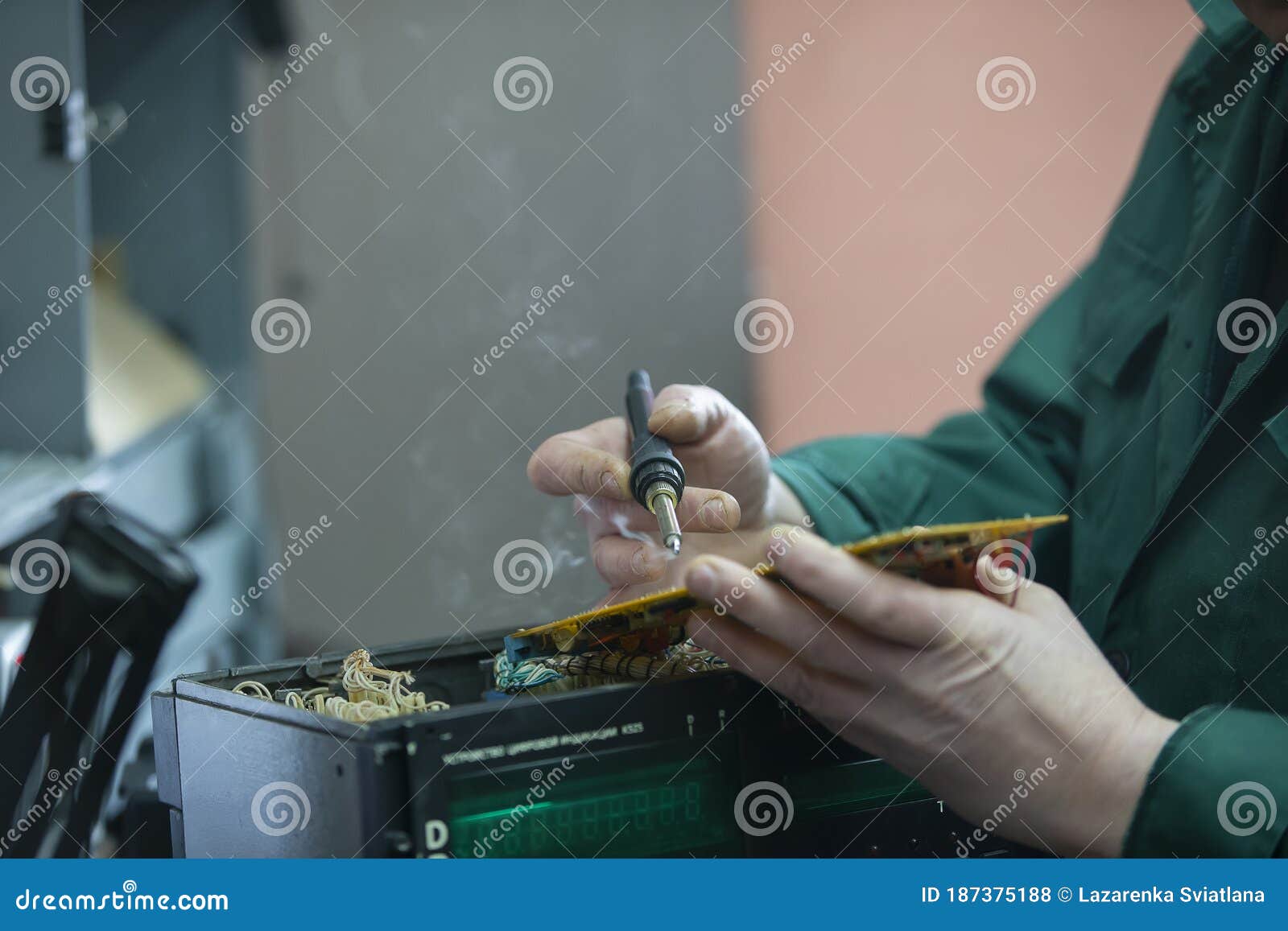 Hands solder stock photo. Image of lead, iron, integrated - 187375188