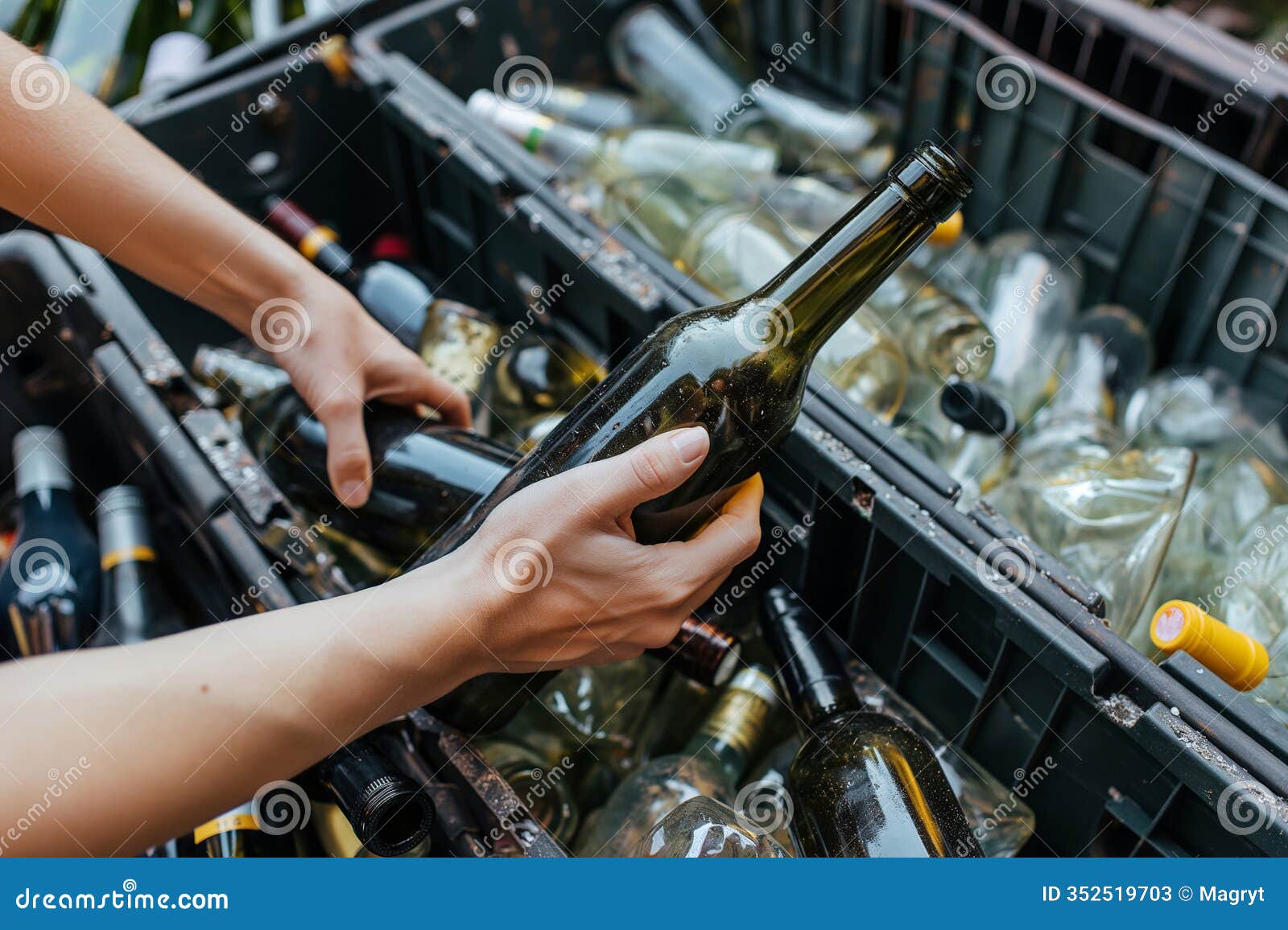 Man Sorting Glass Garbage, Vector Banner Or Icon. | CartoonDealer.com ...