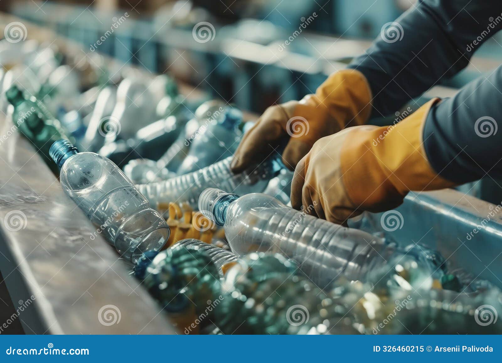 Hands Sorting Plastic Bottles for Recycling Stock Illustration ...