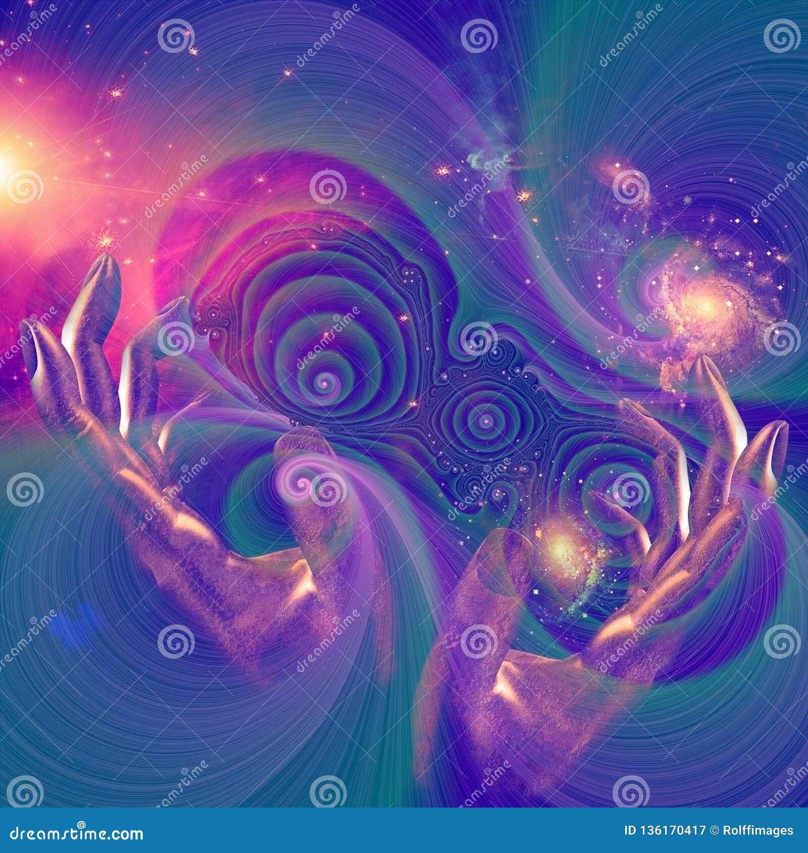 Hands in space stock illustration. Illustration of elements - 136170417
