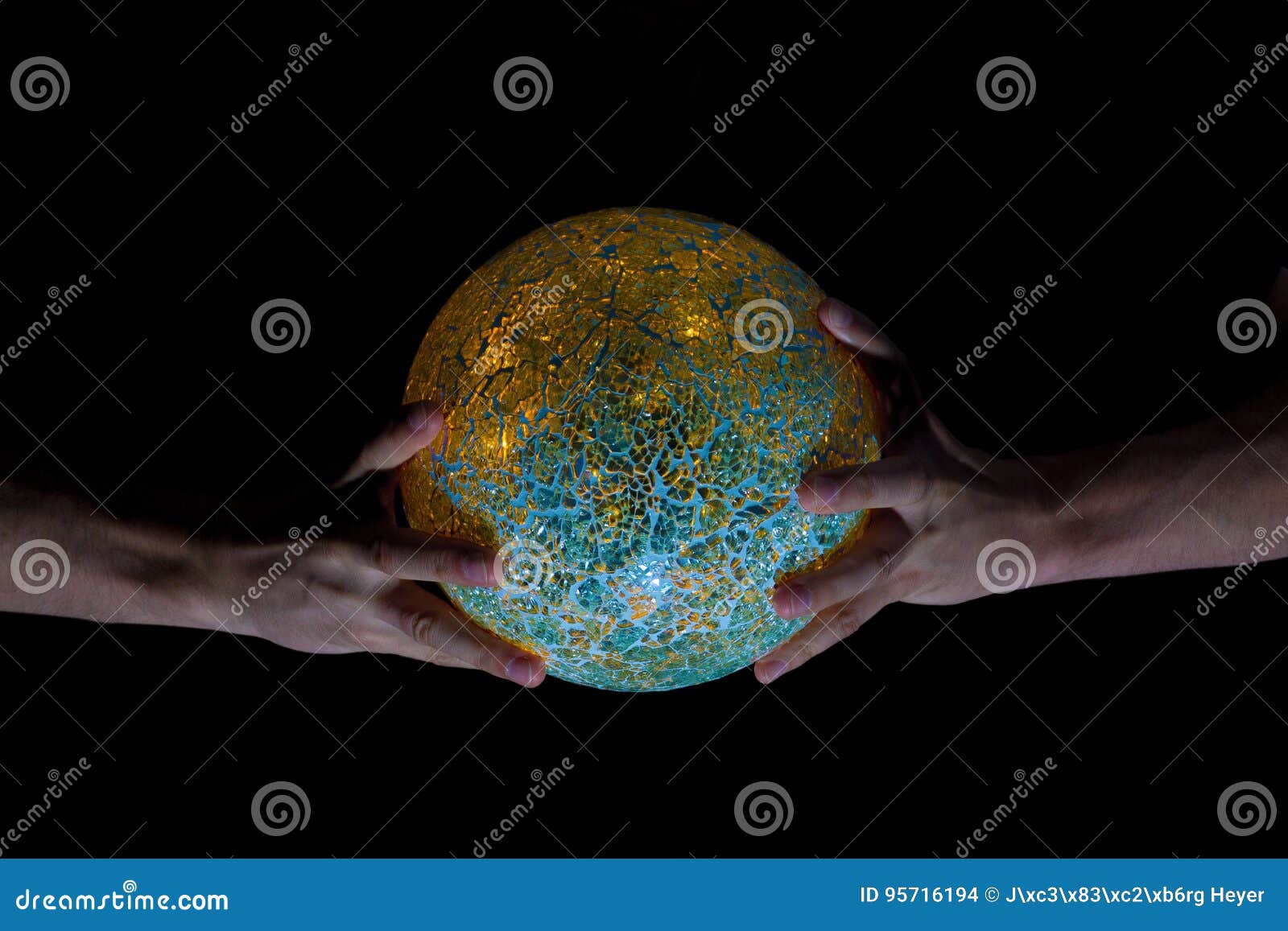 Hands with sphere stock photo. Image of hands, holding - 95716194