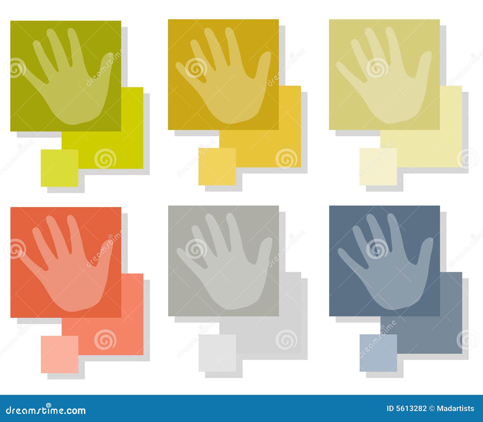Hands on Square Tiles stock illustration. Illustration of handprint ...