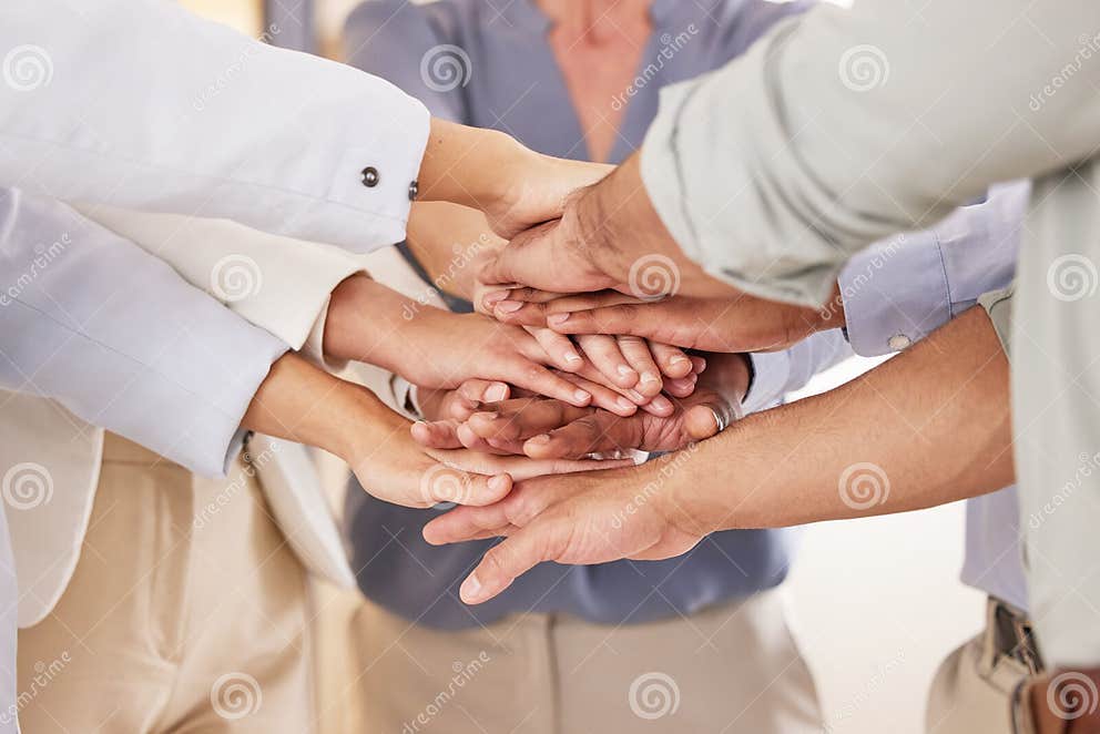 Hands, Stack and Diversity in Office for Business, Team Building and ...