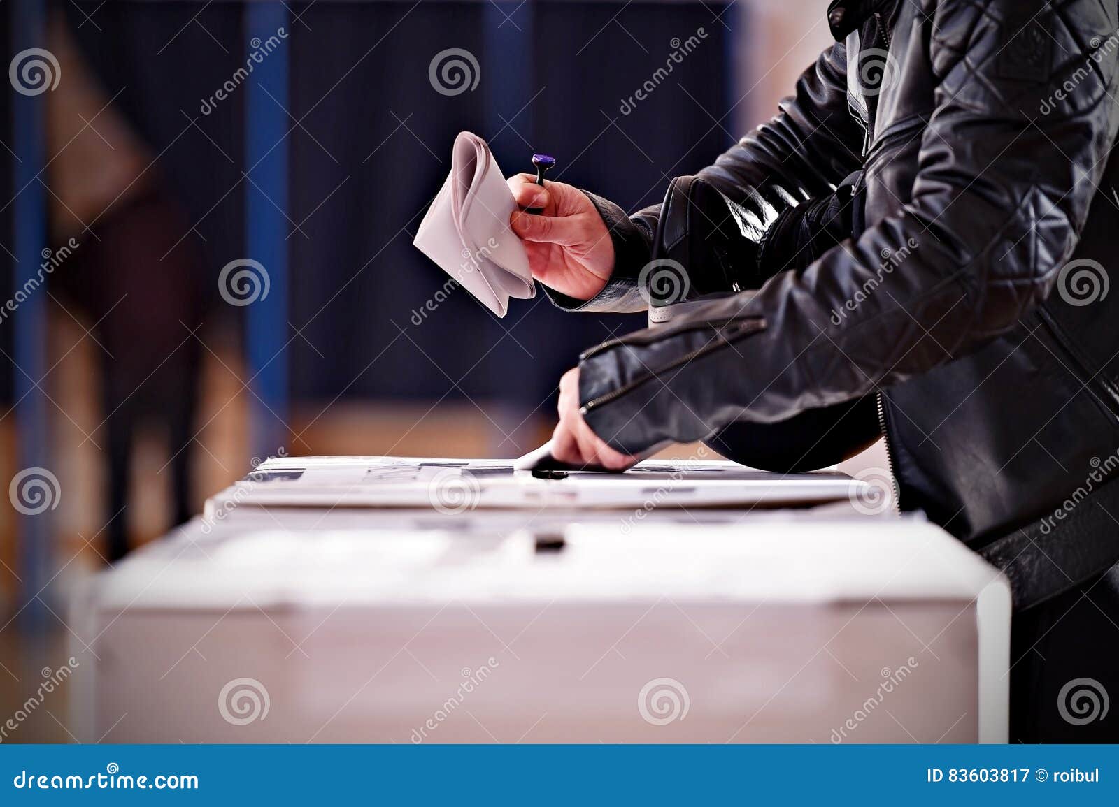 Hands with a Stamp Casting a Vote Stock Image - Image of helmet ...