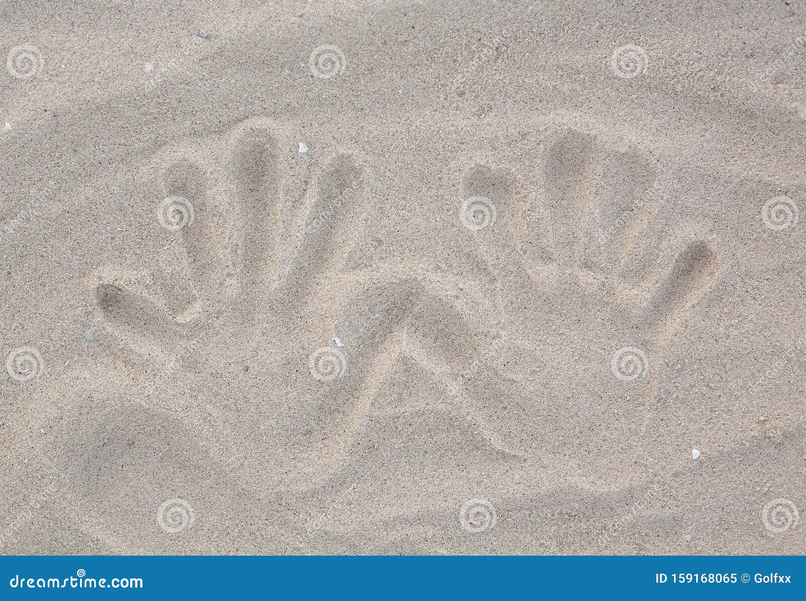Hands Stamp on the Sand Background Stock Image - Image of sand, imprint ...