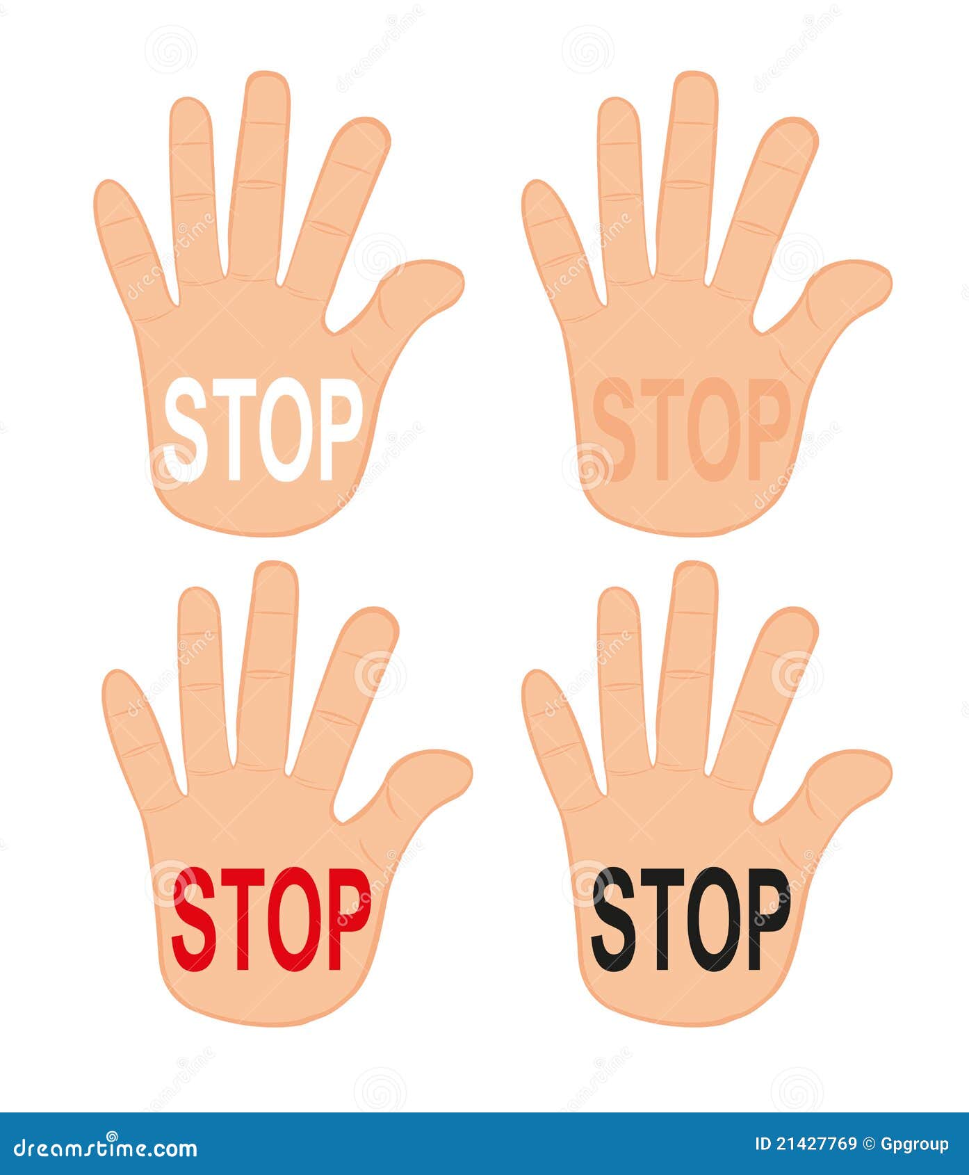 Hands stop stock vector. Illustration of forefinger, gesture - 21427769