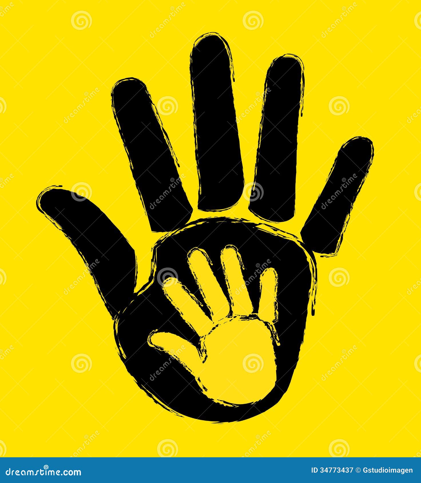 Hands With A Stop Sign Cartoon Vector | CartoonDealer.com #68700337