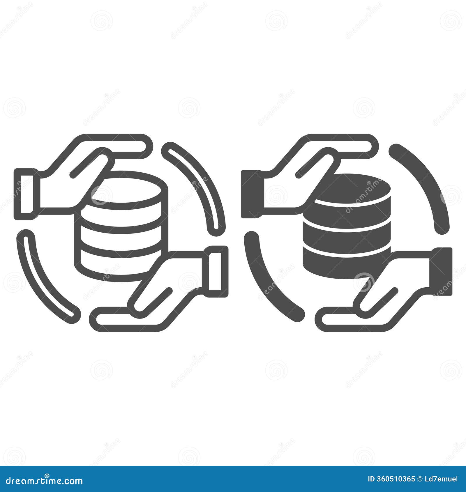 Data Hoarding Symbols Collection Or Sketches. Files Storage Theme Icons ...