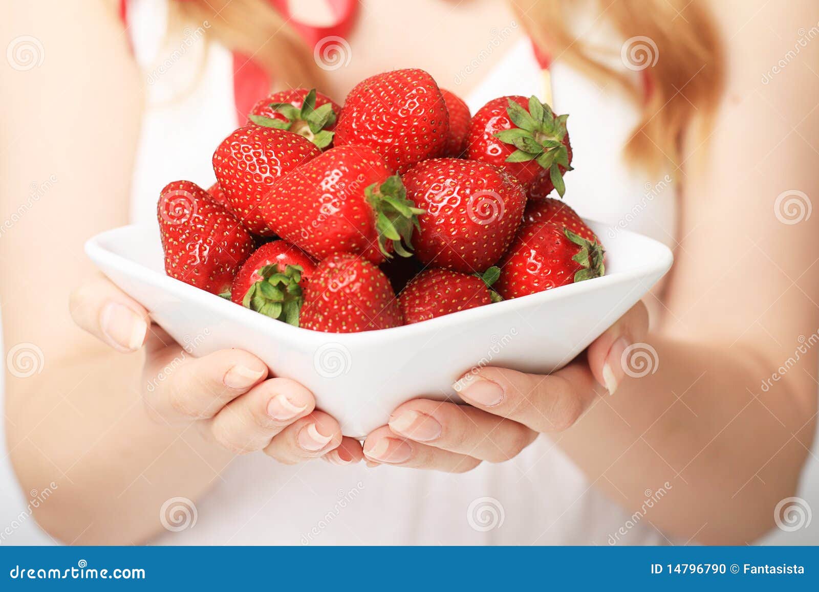 Hands with strawberry. stock photo. Image of woman, close - 14796790