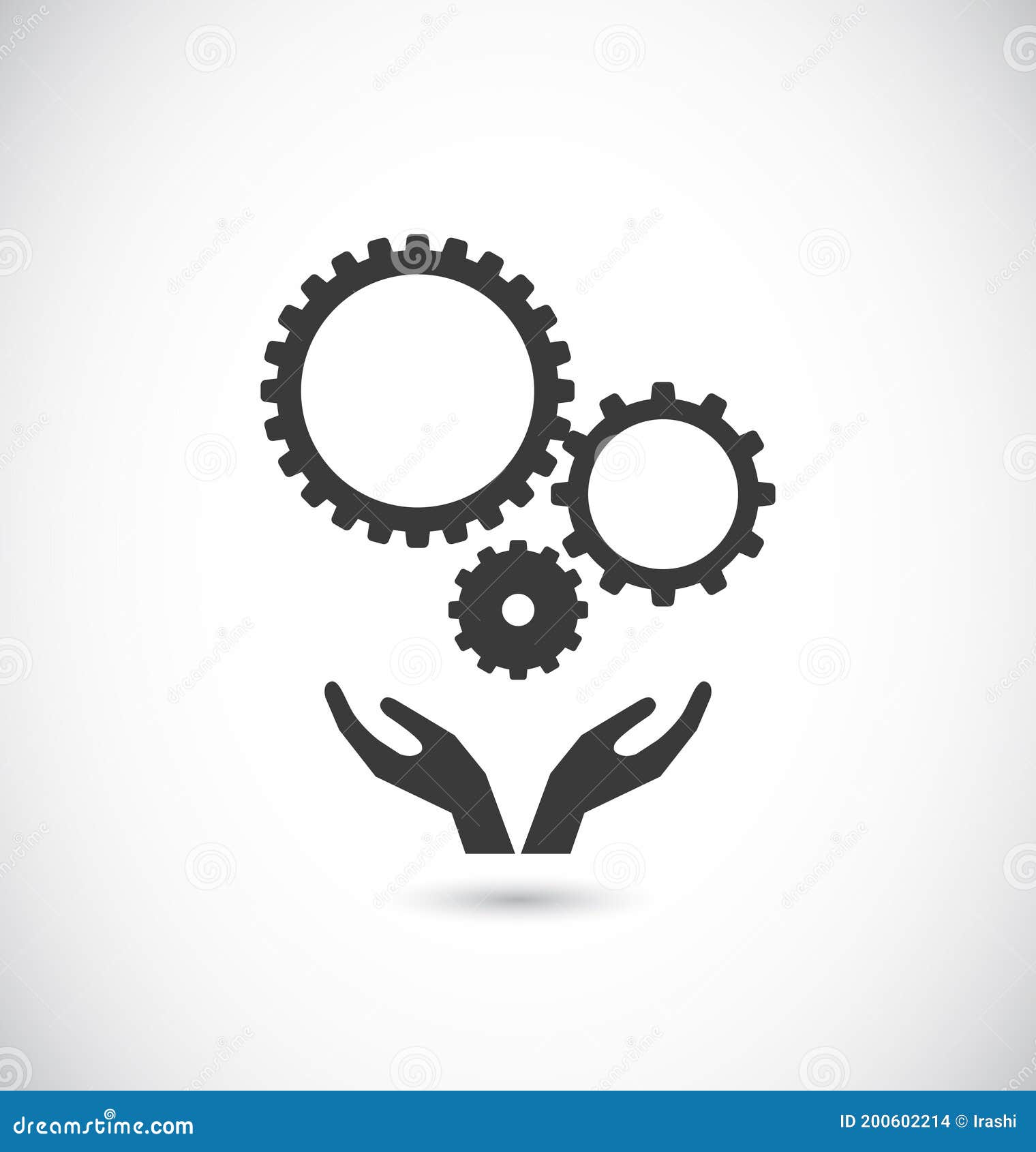 Hands support gears stock vector. Illustration of engineering - 200602214