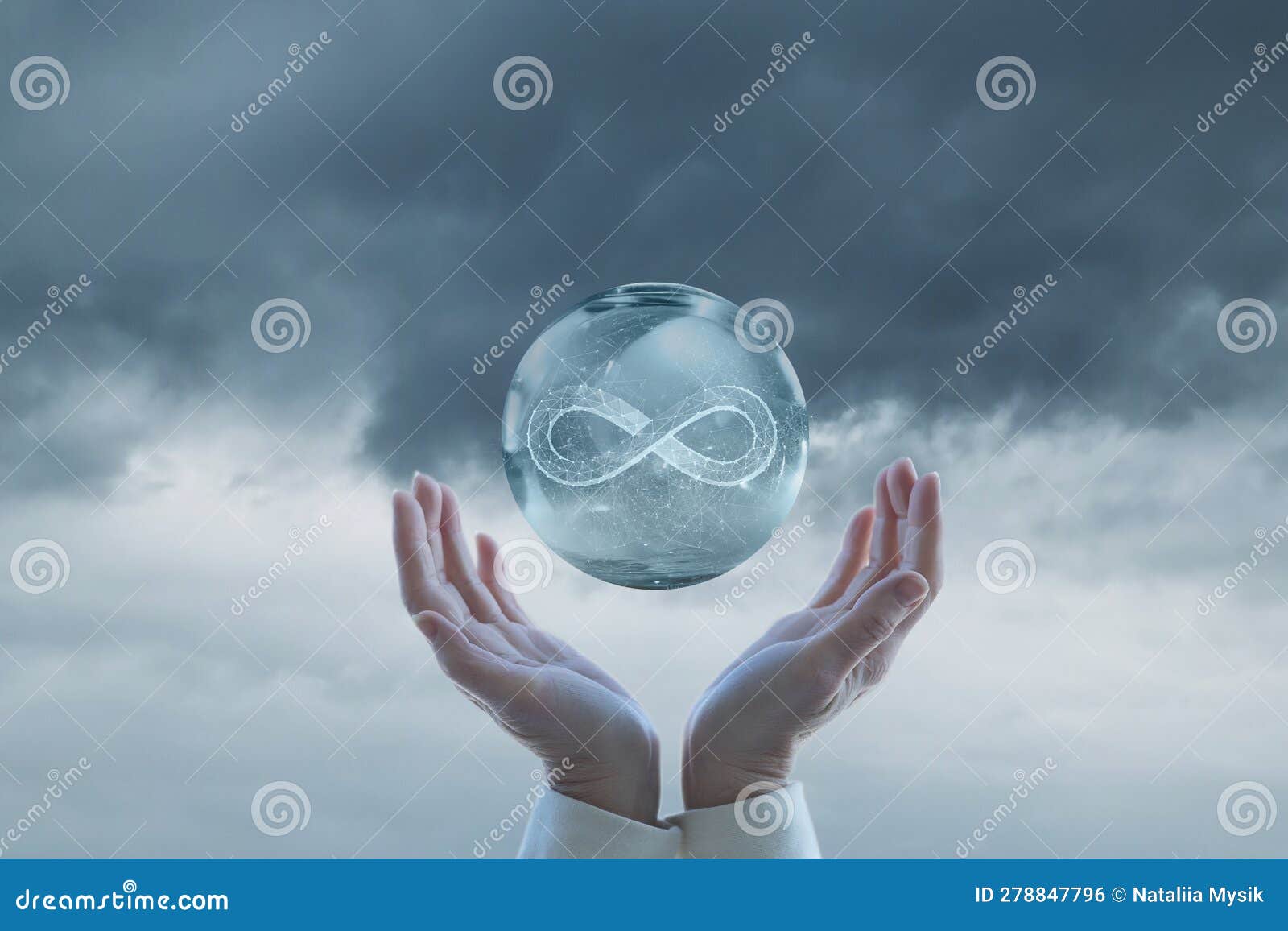 Hands Support the Infinity Sign Stock Illustration - Illustration of ...