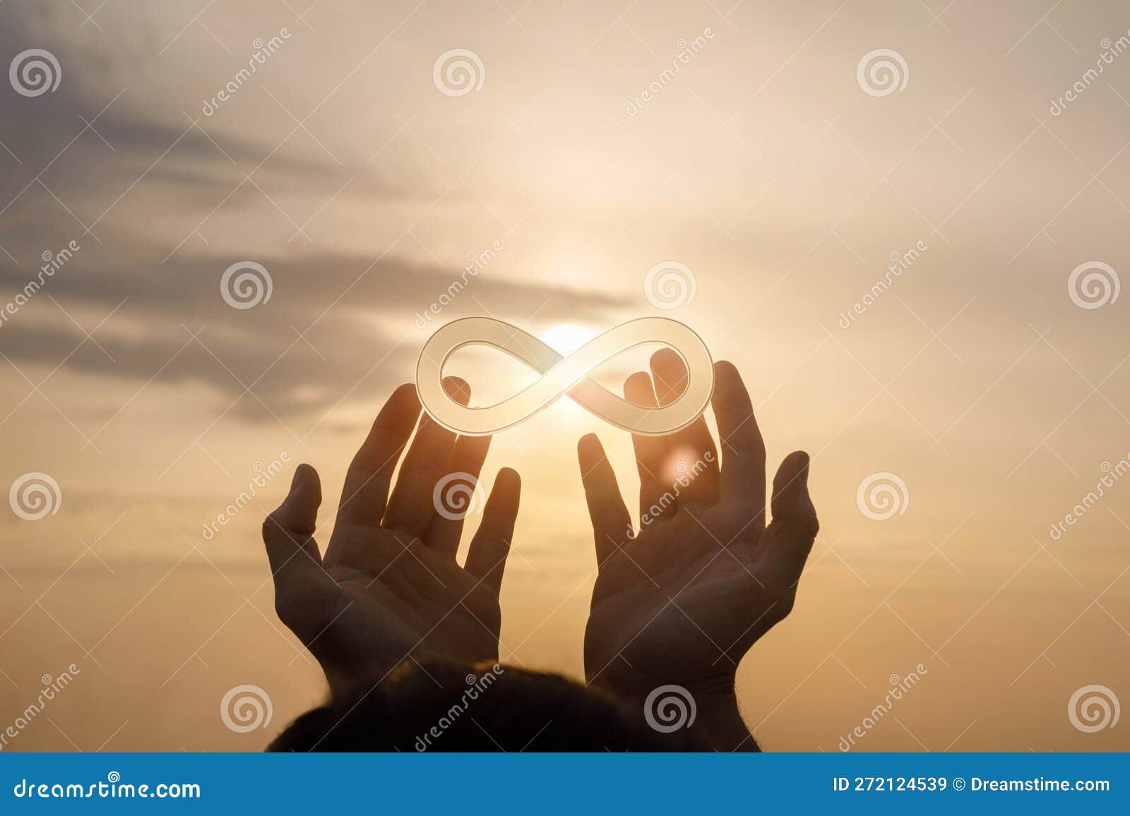Hands Support the Sign of Infinity Stock Image - Image of curve ...