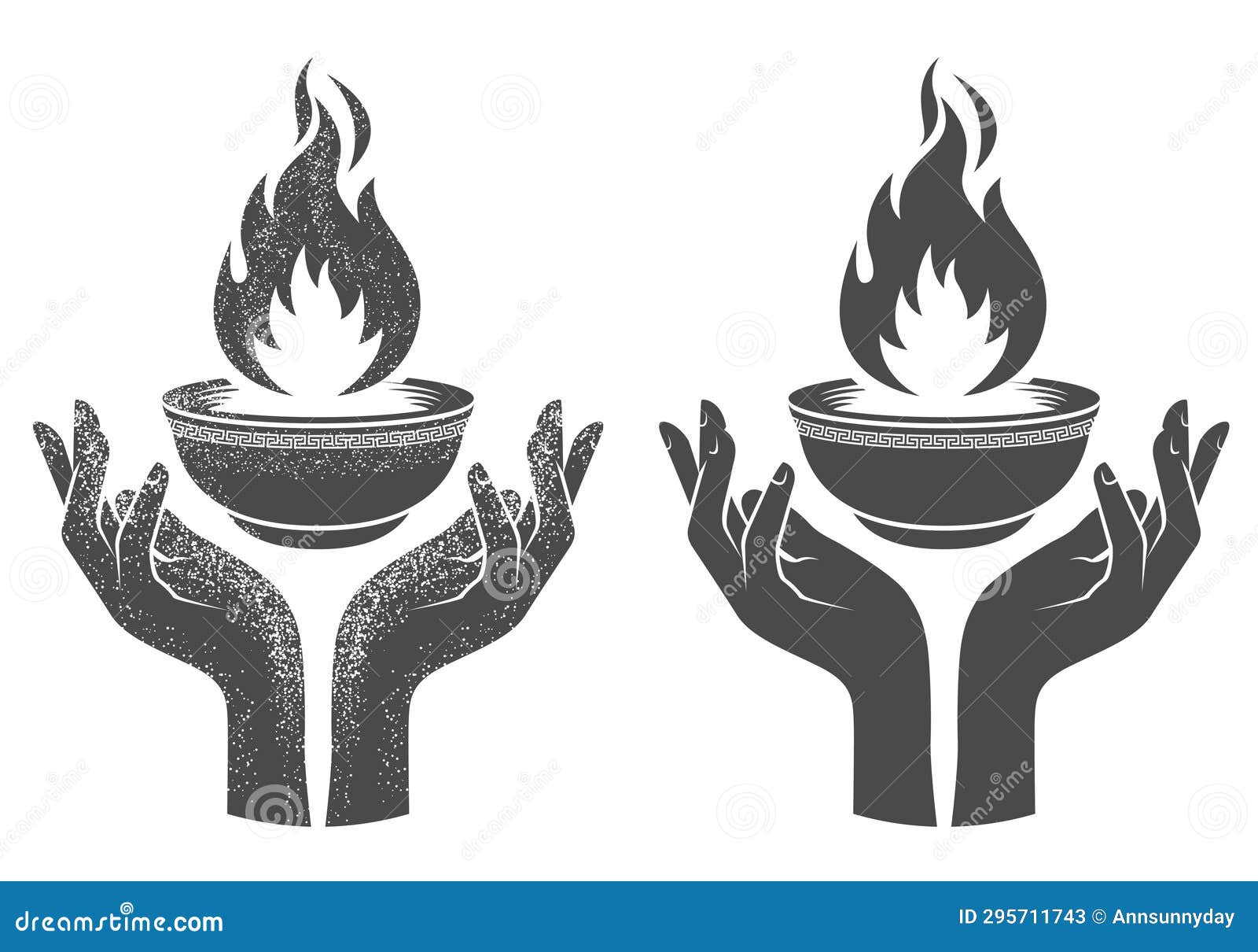Hands Supporting Bowl with Sacred Fire, Granting of Blessed Flame by ...