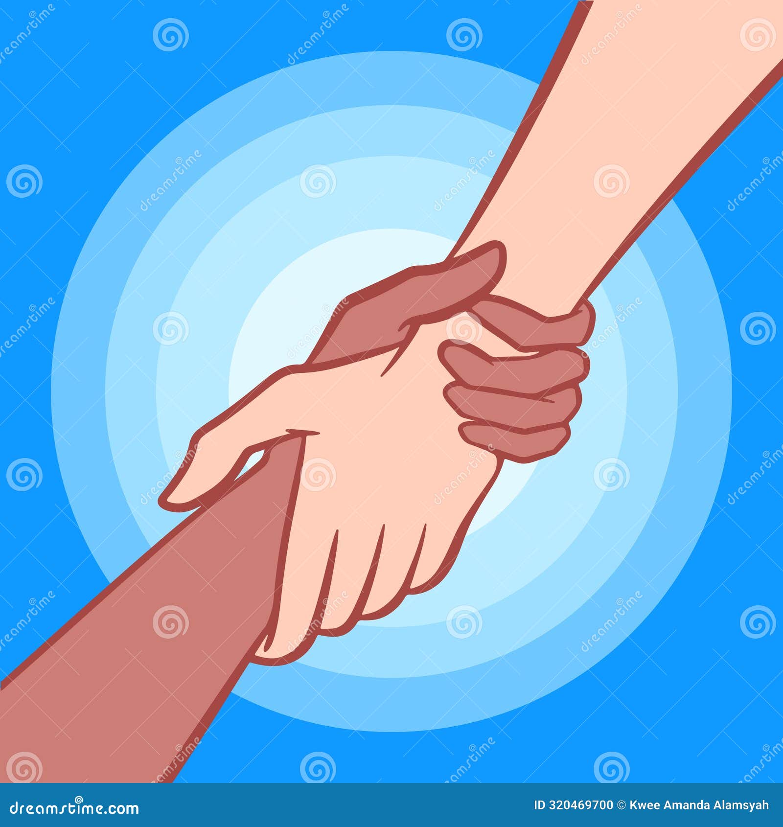 Hands Supporting Each Other Vector Illustration Stock Vector ...