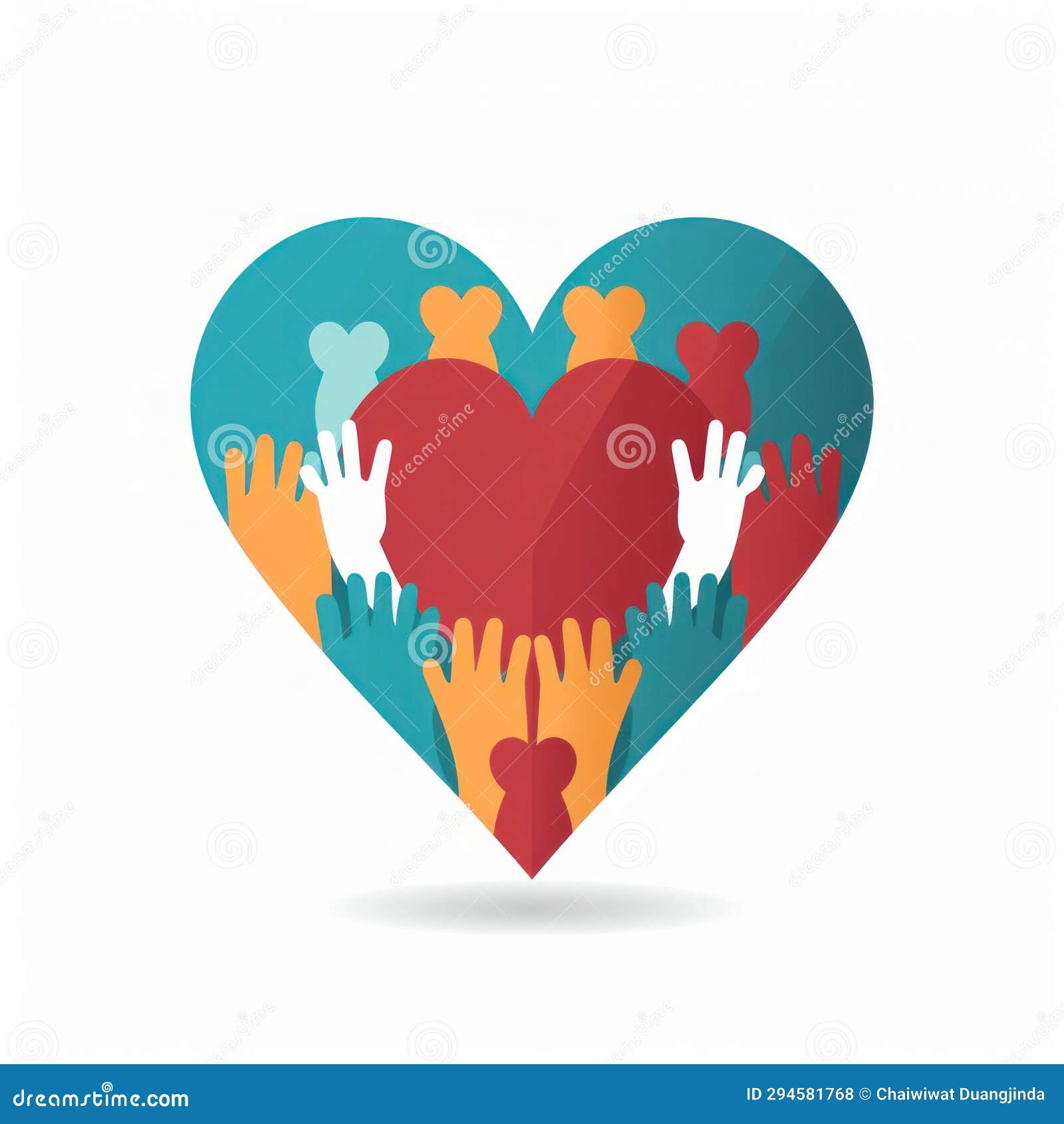 Hands Supporting Heart Icon White Background AI Generated Stock ...