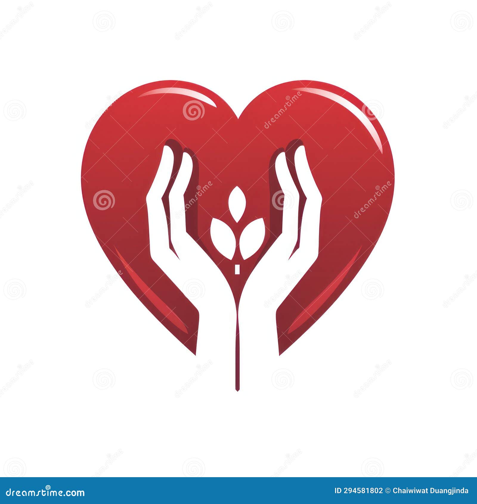 Hands Supporting Heart Icon White Background AI Generated Stock ...