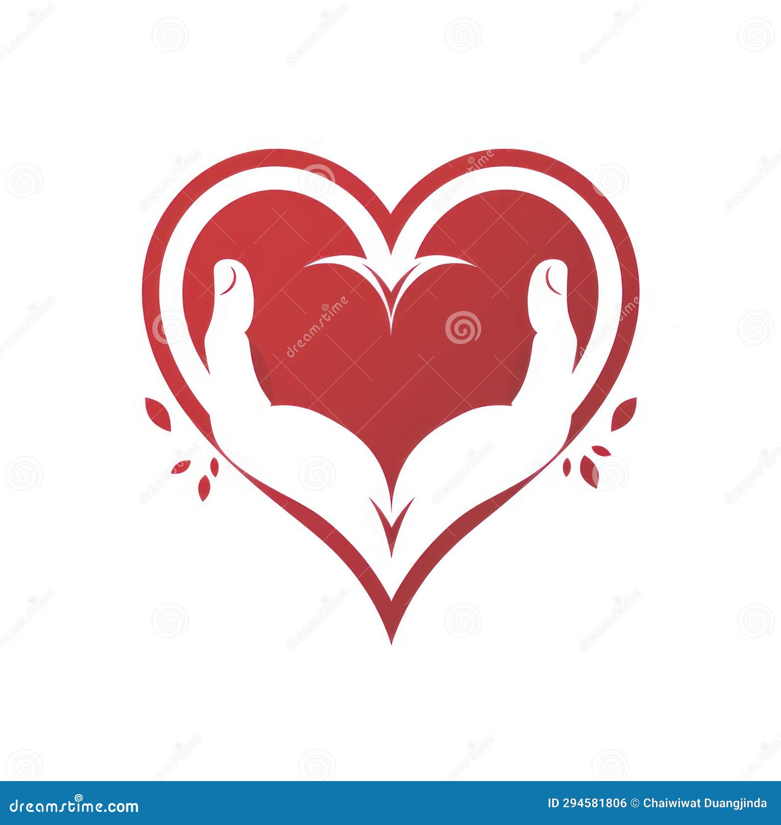 Hands Supporting Heart Icon White Background AI Generated Stock Image ...