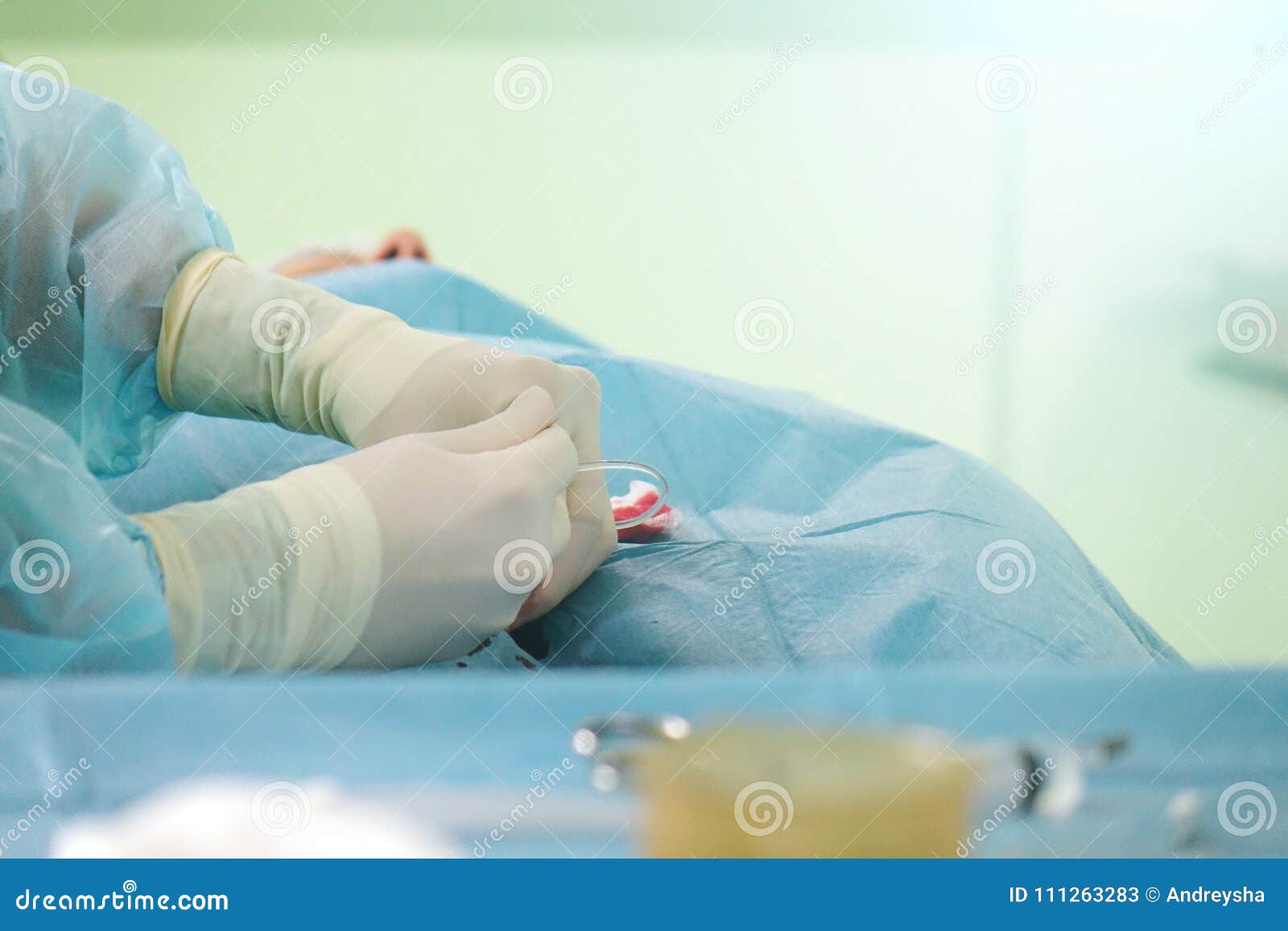 The hands of a surgeon. stock image. Image of hospital - 111263283