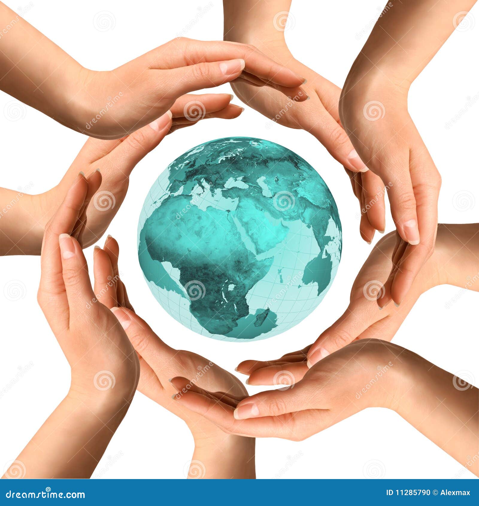 Hands Surrounding the Earth Stock Photo - Image of environmental, human ...