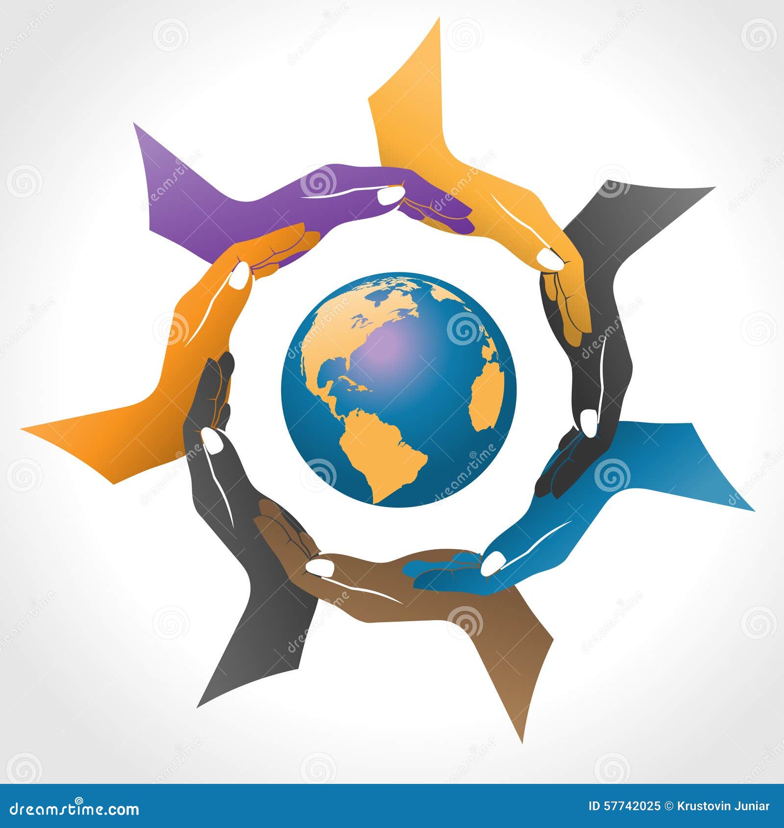 Hands Surrounding Earth Vector Stock Vector - Illustration of light ...