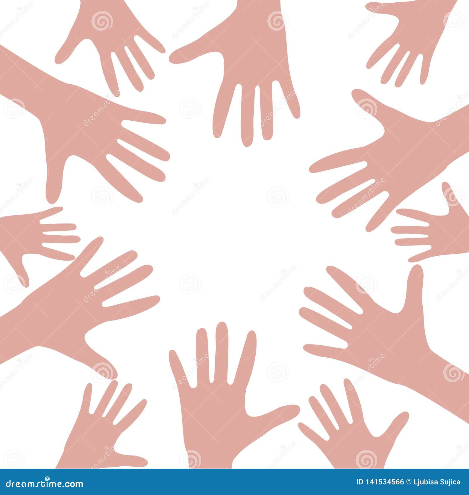 Hands Symbolizing a Team or Teamwork Stock Vector - Illustration of ...