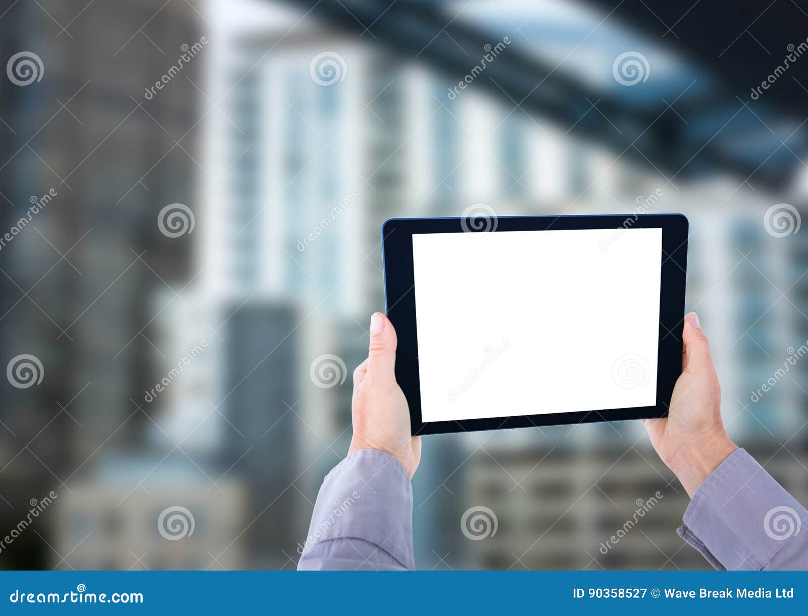 Hands with Tablet in the Bus Station Stock Image - Image of ...