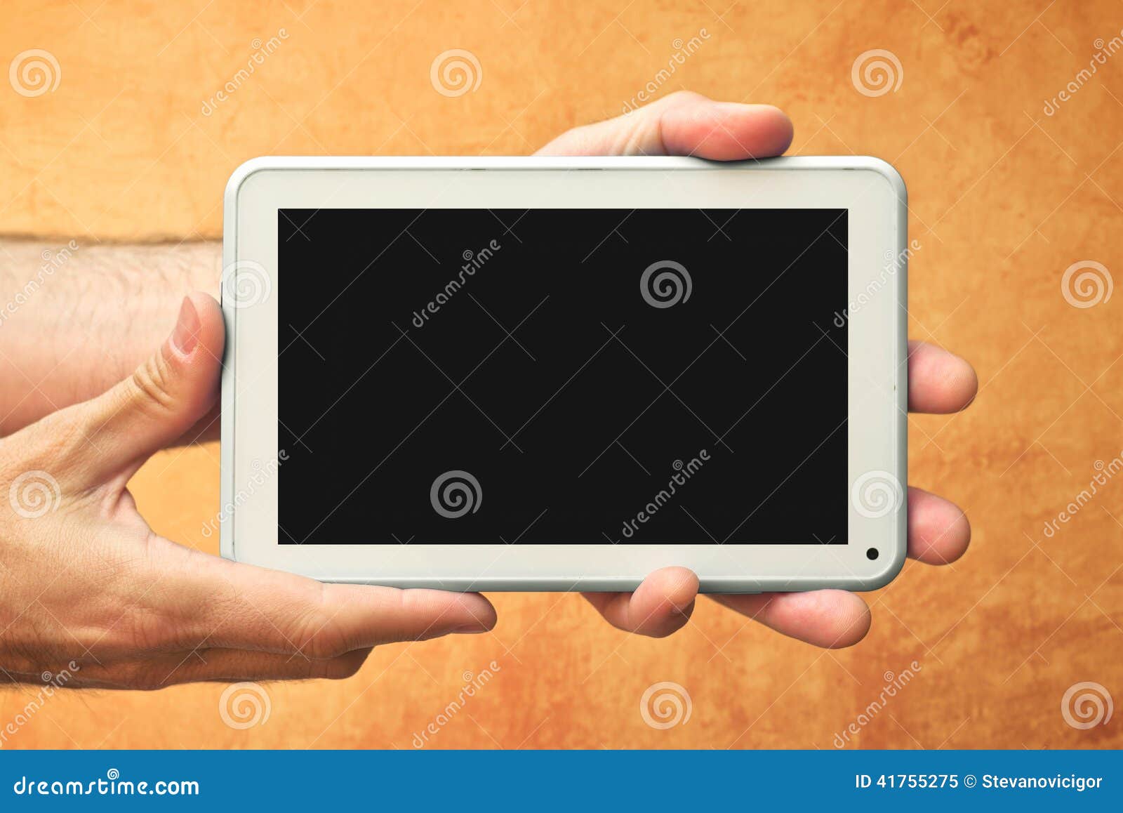 Hands with tablet computer stock image. Image of copy - 41755275