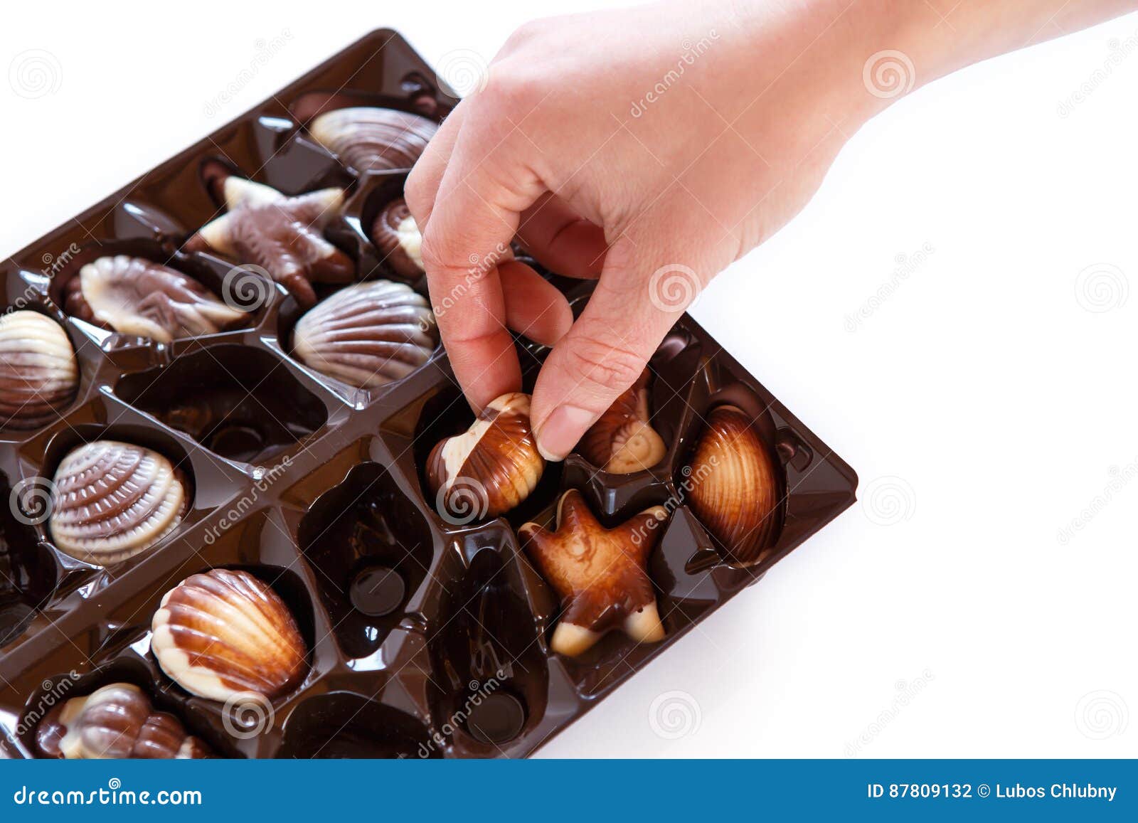 Hands Taking Chocolate Candy in Box Stock Photo - Image of delicate ...