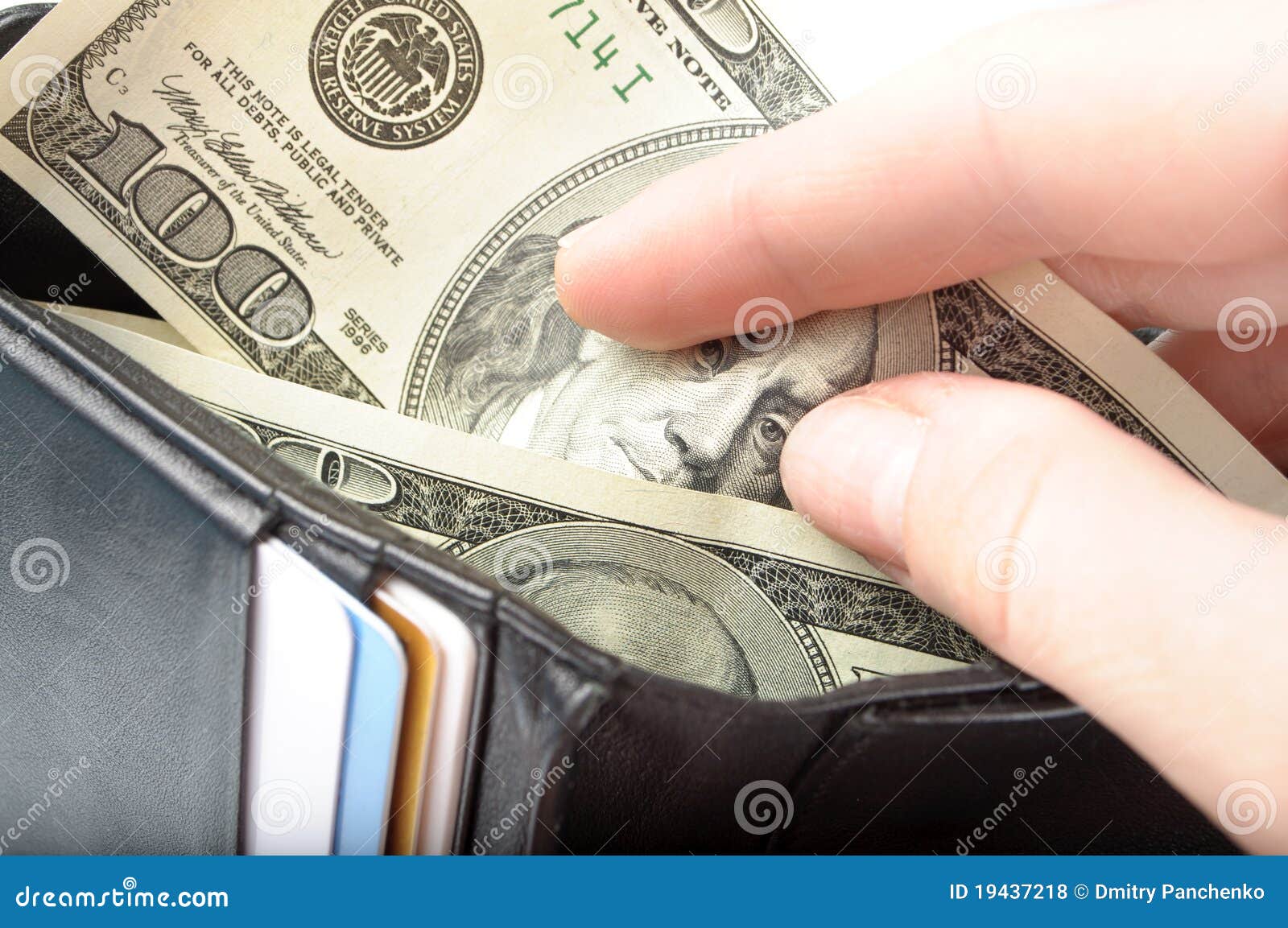 Hands Taking Money from Open Wallet Stock Photo - Image of personal ...